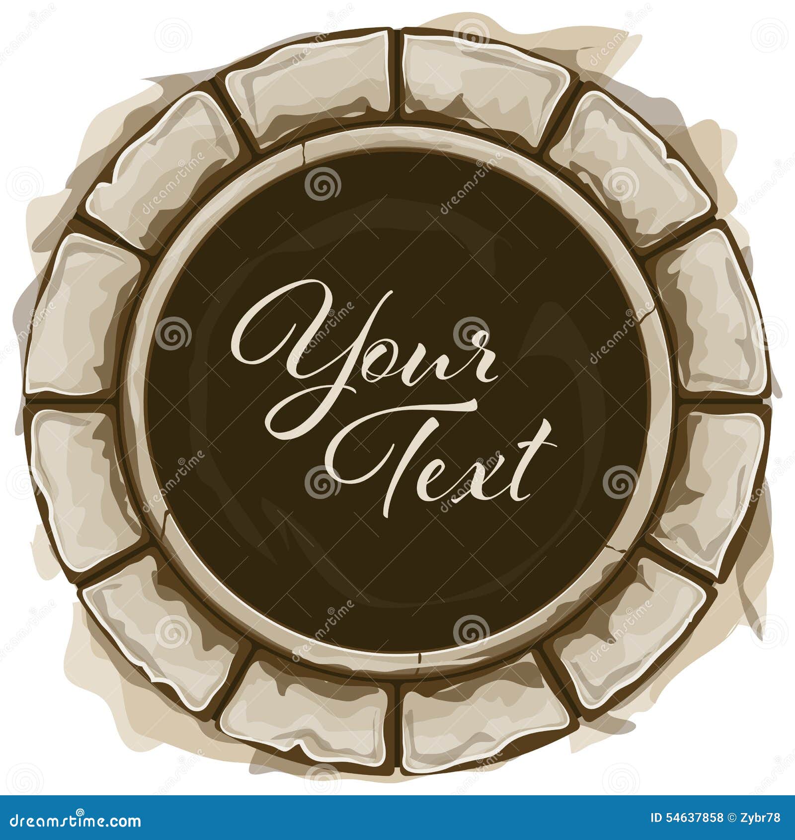 Round stone frame stock vector. Illustration of frame - 54637858