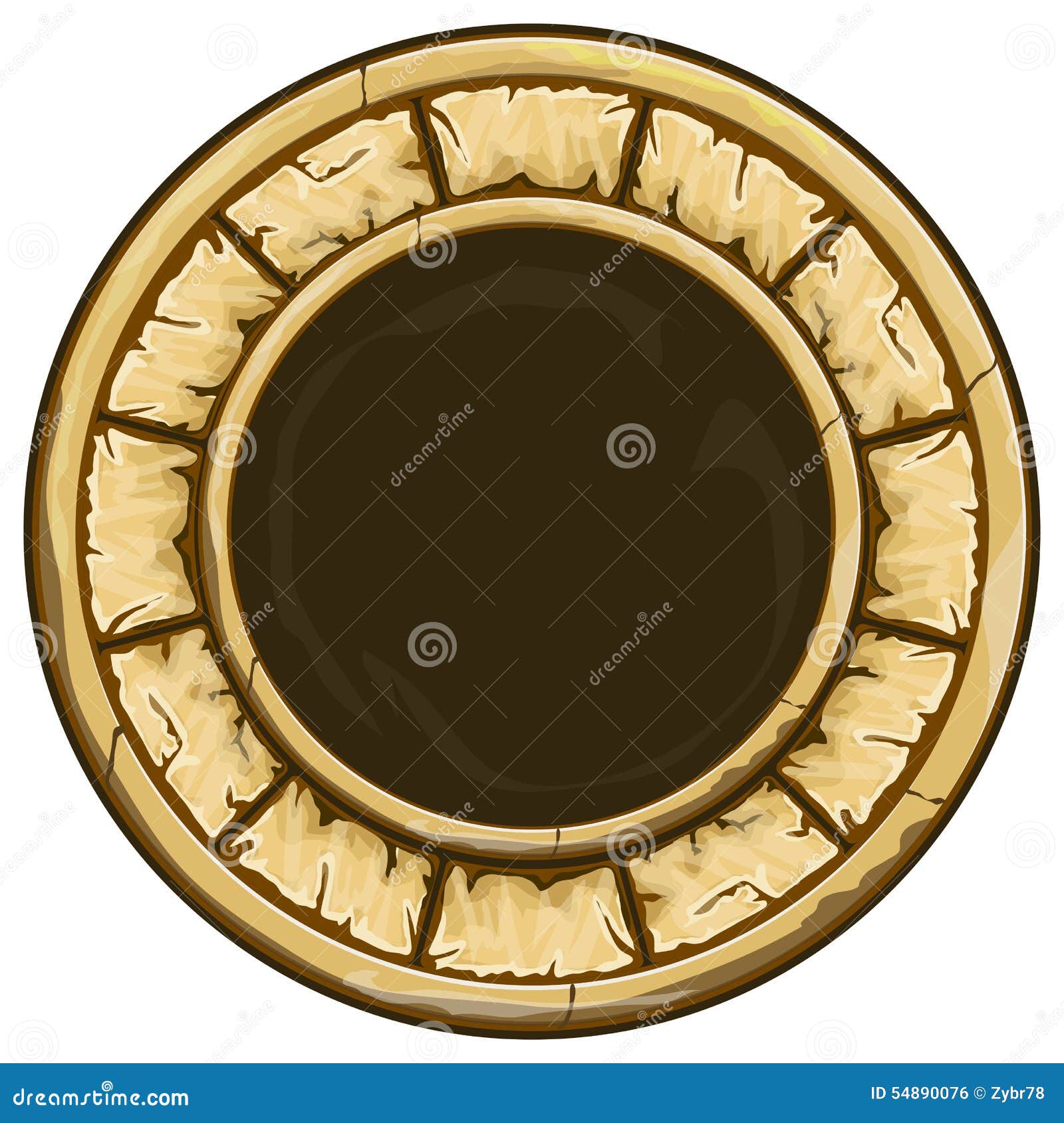 Round stone frame stock vector. Illustration of architecture - 54890076