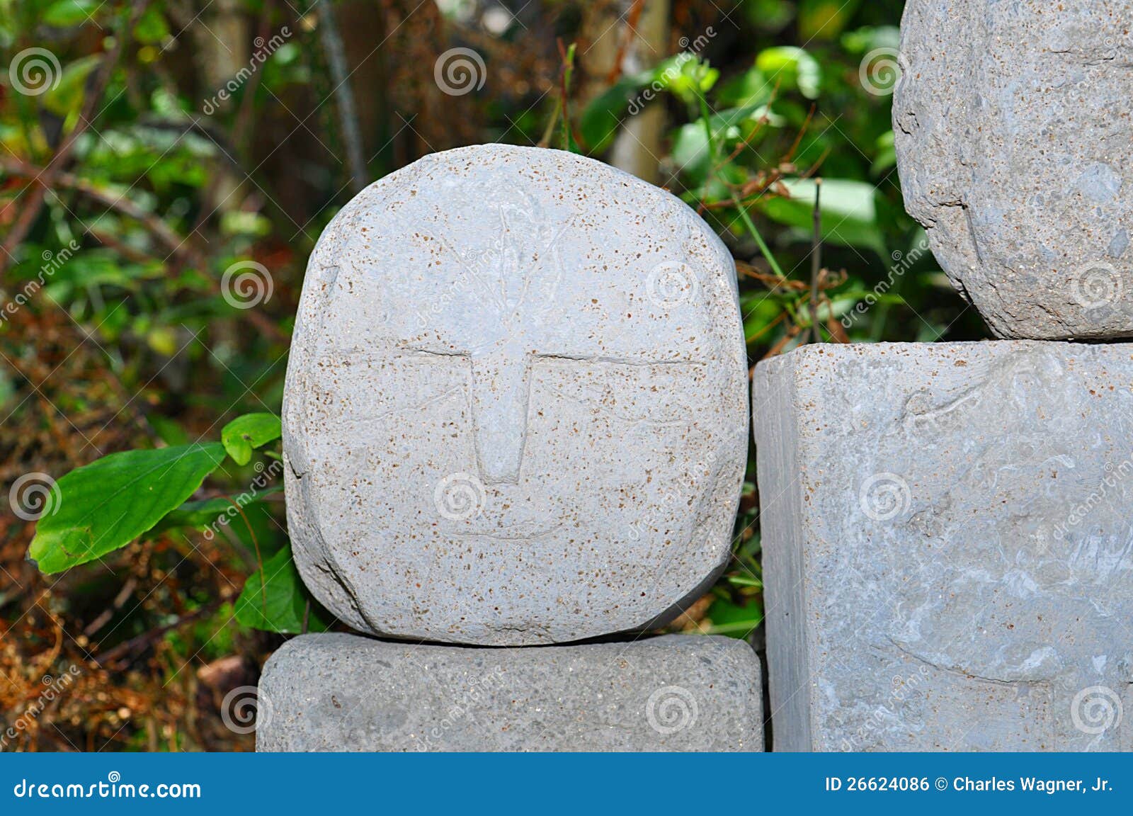 Round Stone Head stock photo. Image of belief, rock, handmade - 26624086