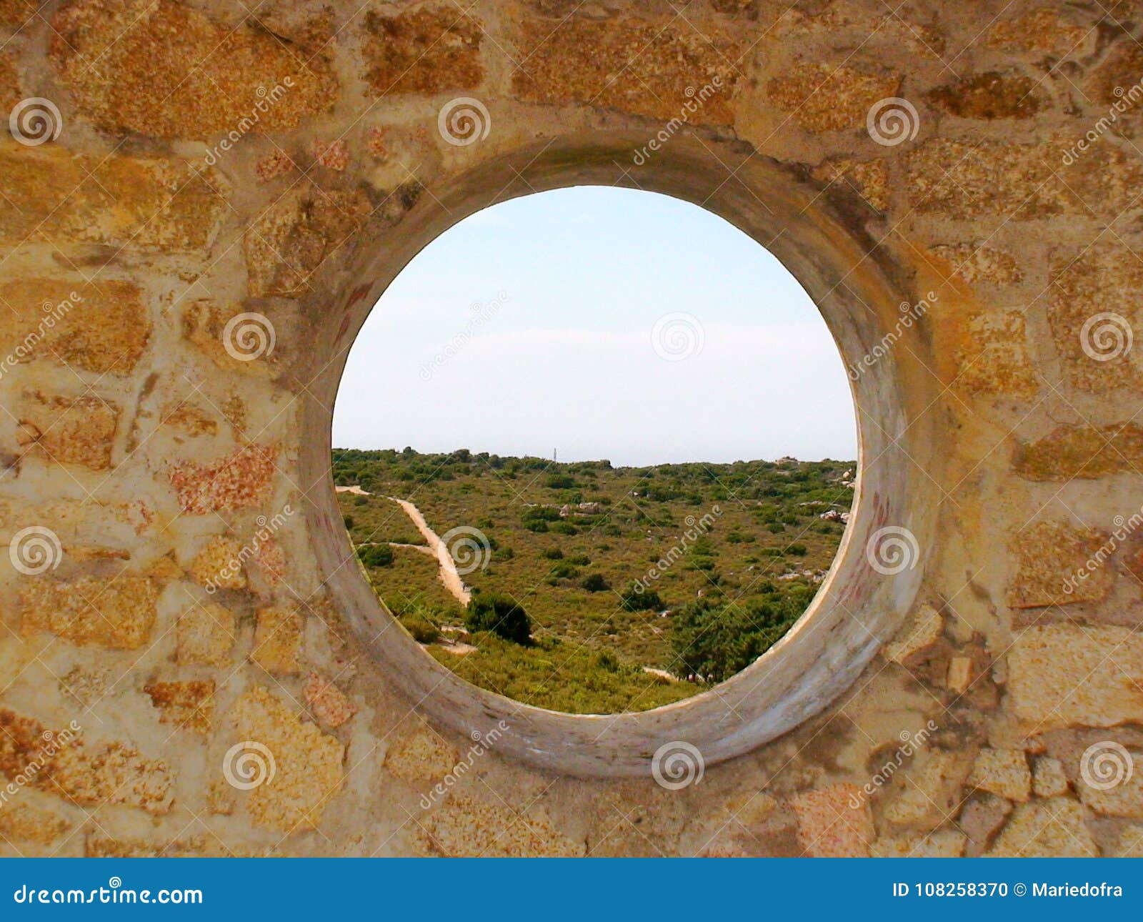 Corsican Round Stone Window Stock Photo - Image of historic ...