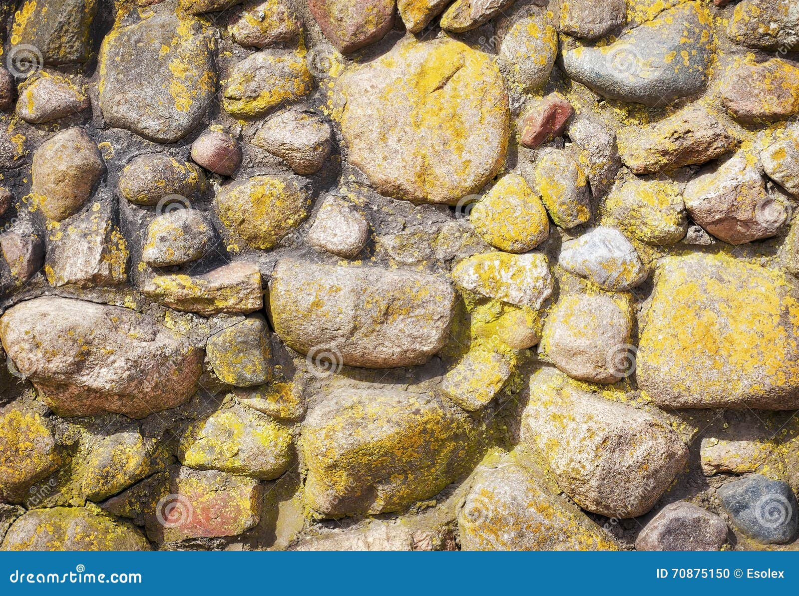 The Round Stones at the Cement Wall. Stock Photo - Image of design ...