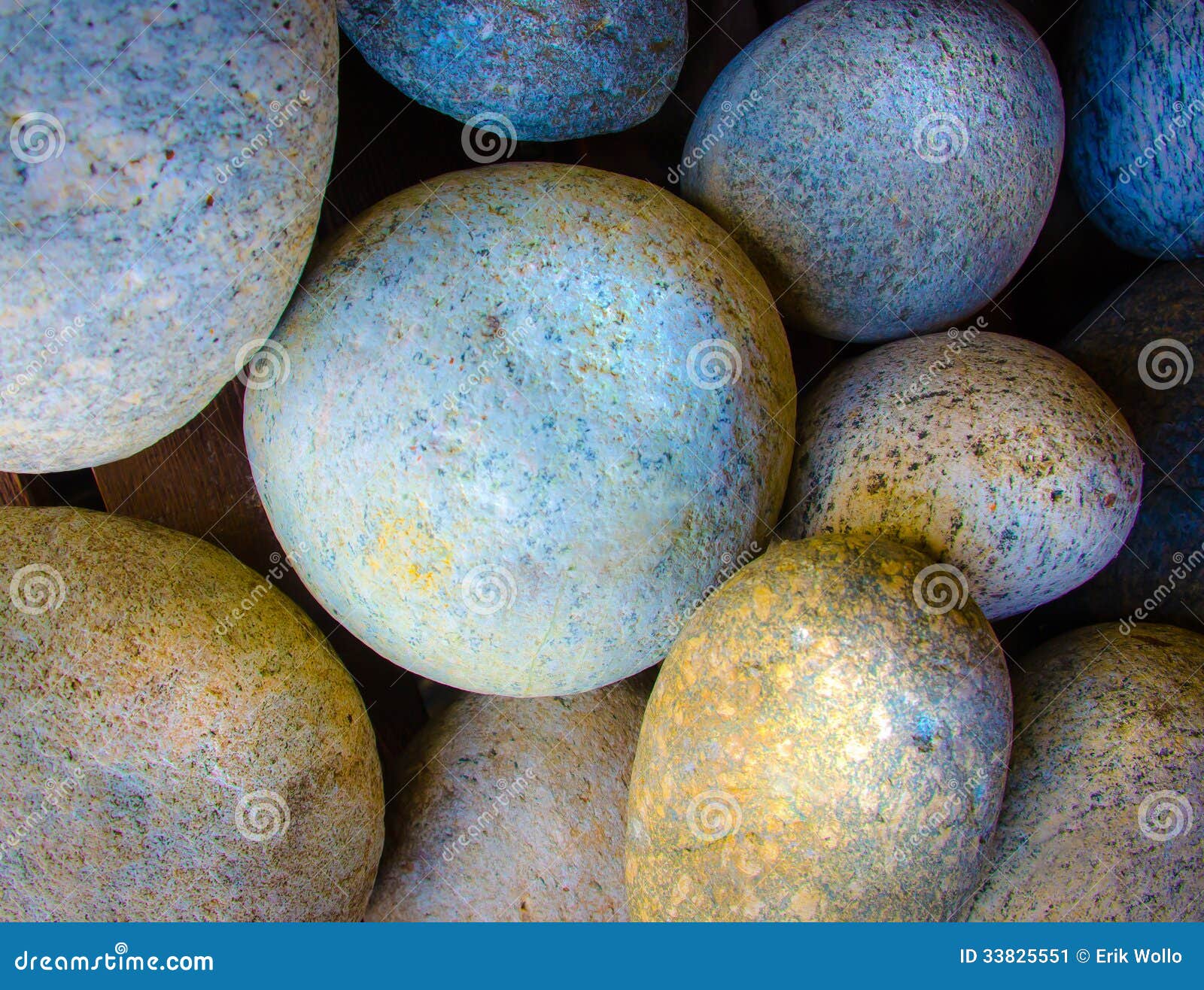 Round Stones, Background, Wallpaper. Large Round Tinted Pebbles On The ...