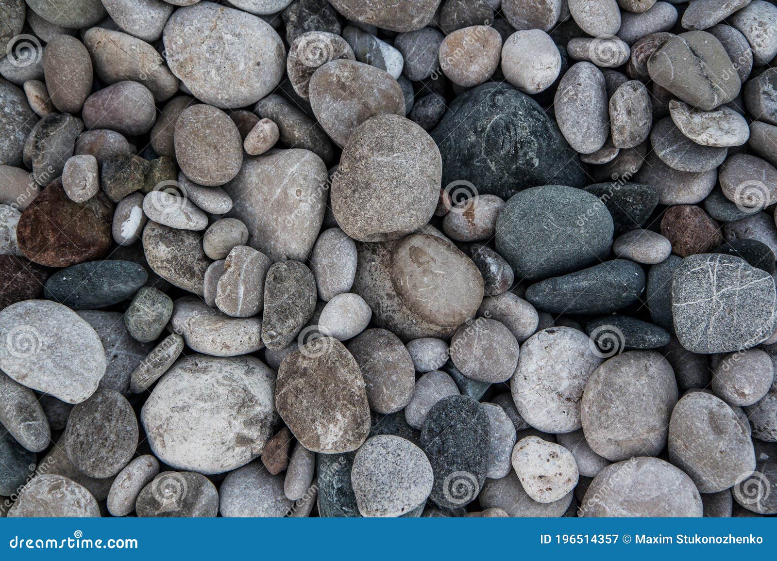 Background of Round and Oval Stones without Sharp Edges. Stone Texture ...