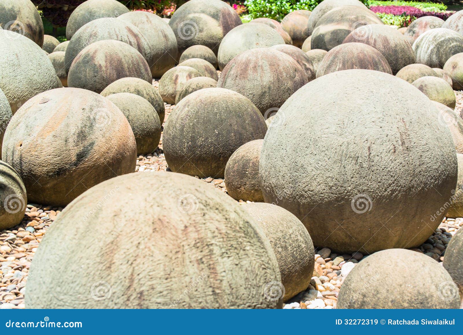 Round stones garden stock image. Image of pebbles, century - 32272319