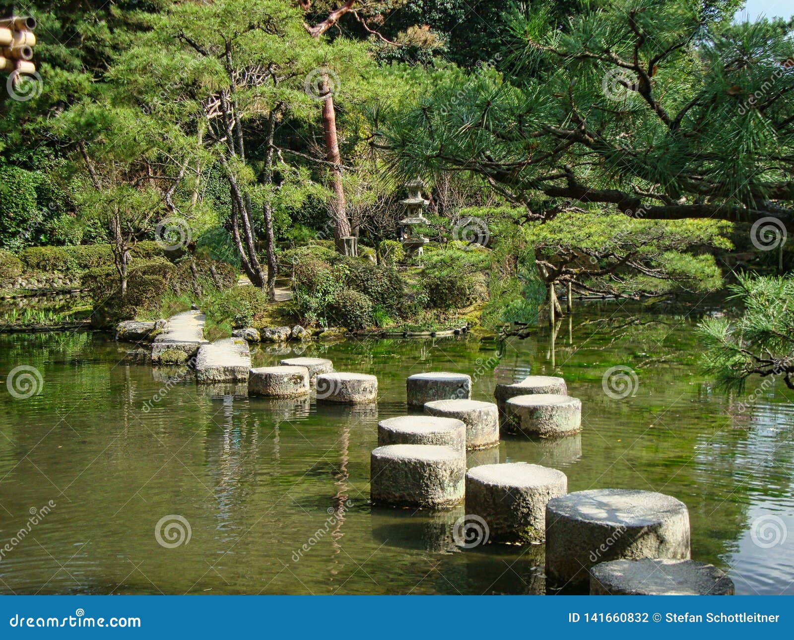 Round Stones in a Park in Tokyo Stock Photo - Image of pagoda, moss ...