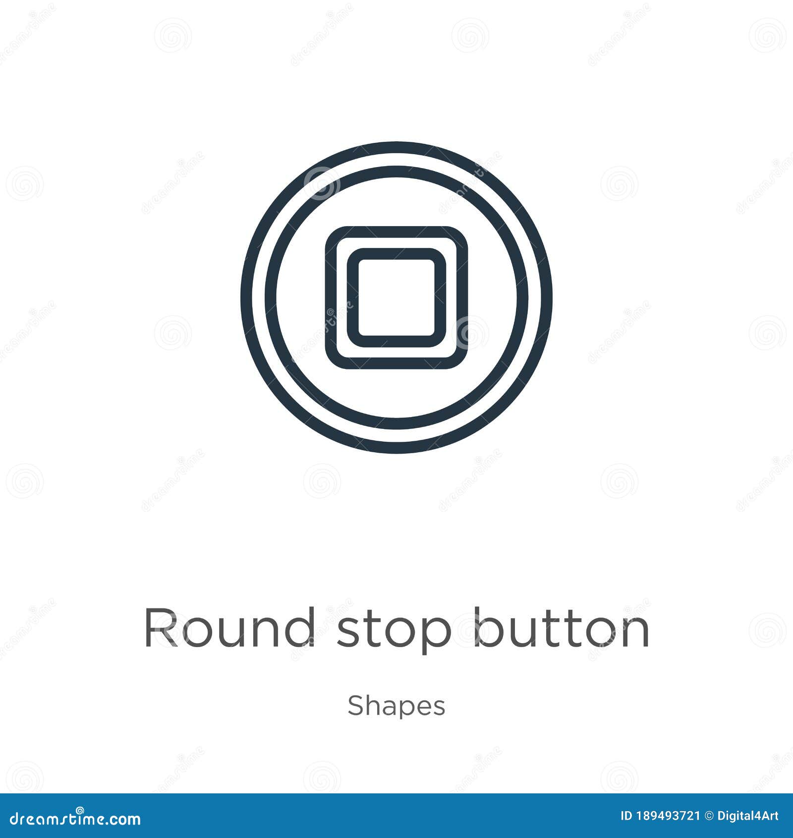 Round Stop Sign Isolated On White Vector Illustration | CartoonDealer ...