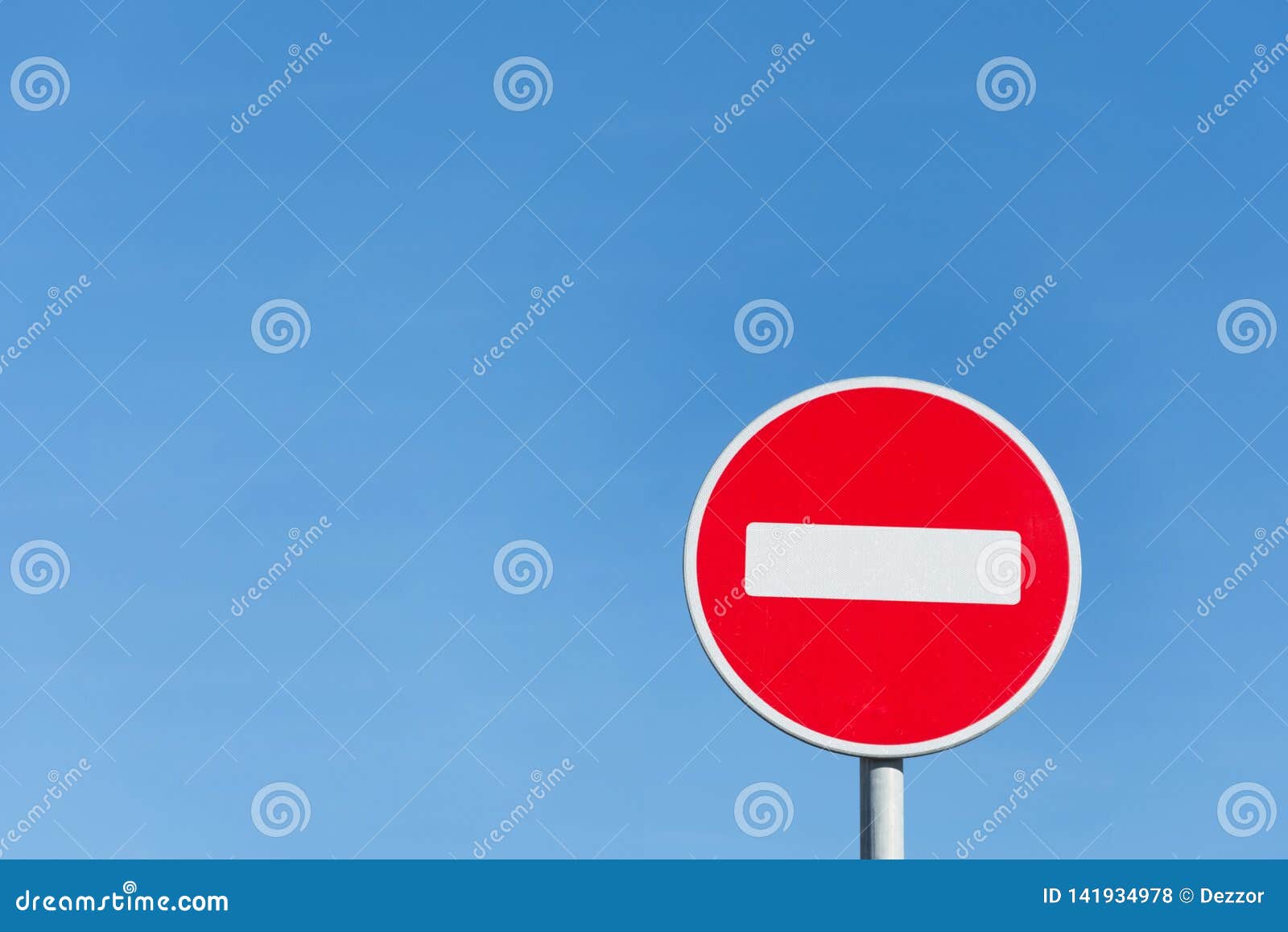 Round Stop Sign Against a Blue Sky Stock Photo - Image of symbol ...