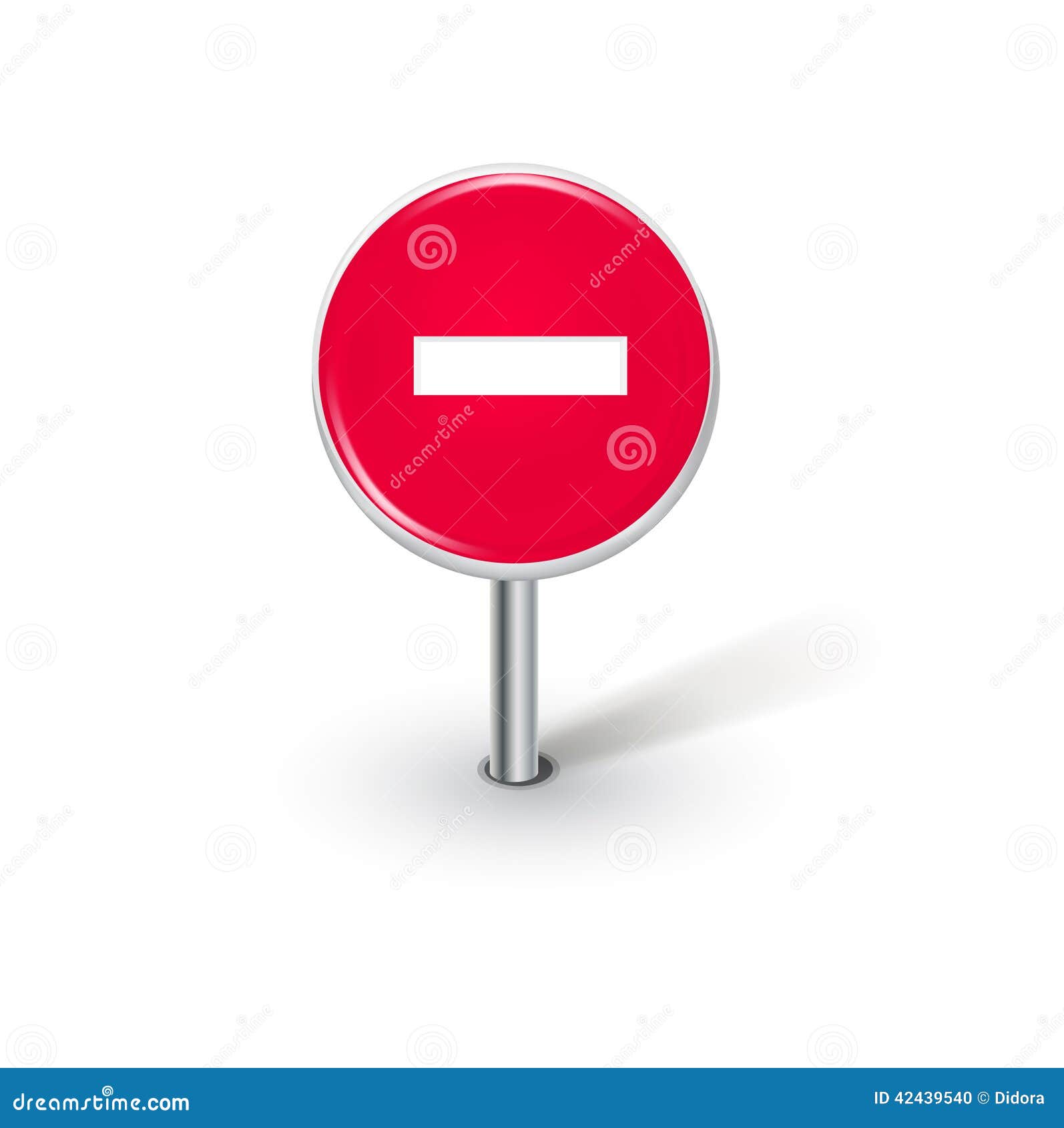 Round Stop Sign Isolated On White Vector Illustration | CartoonDealer ...