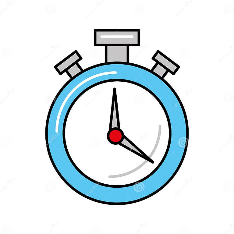 Round Stopwatch Timer Hour Countdown Stock Illustration - Illustration ...