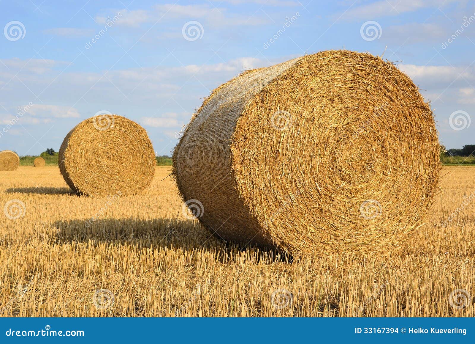 Round straw bales stock photo. Image of fieldwork, europe - 33167394
