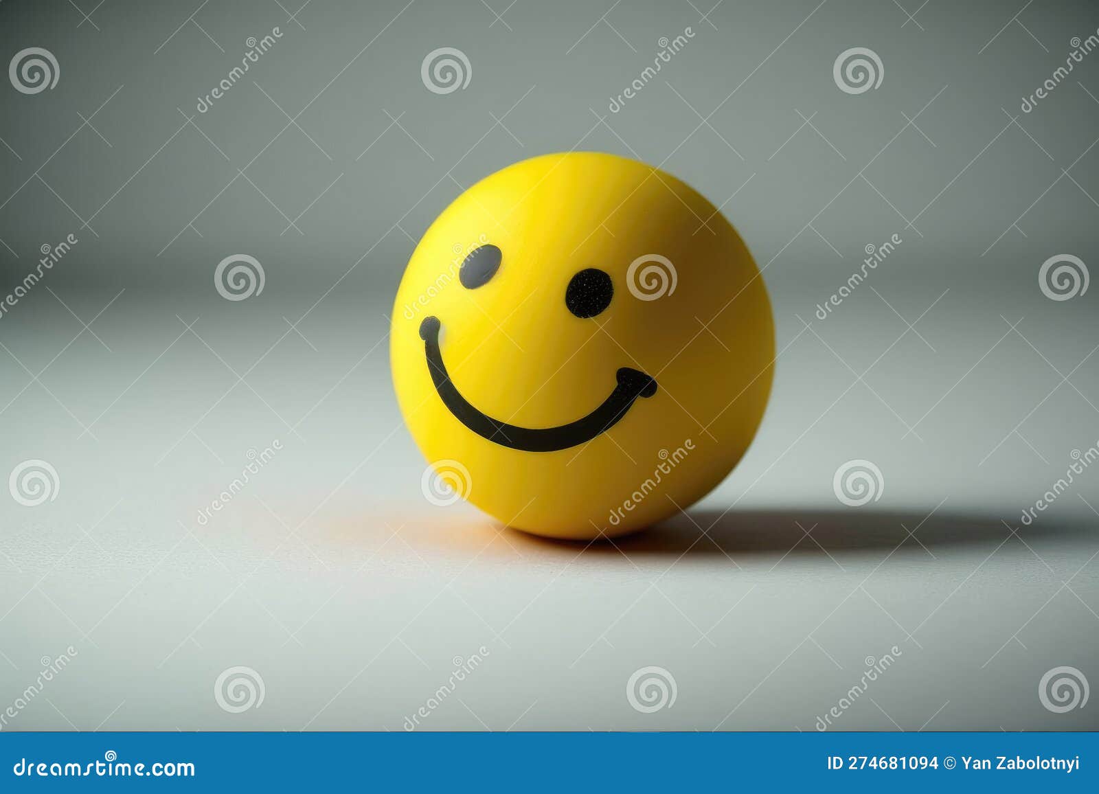 Round Stress Ball with Smiley Face. Generative AI Stock Illustration ...