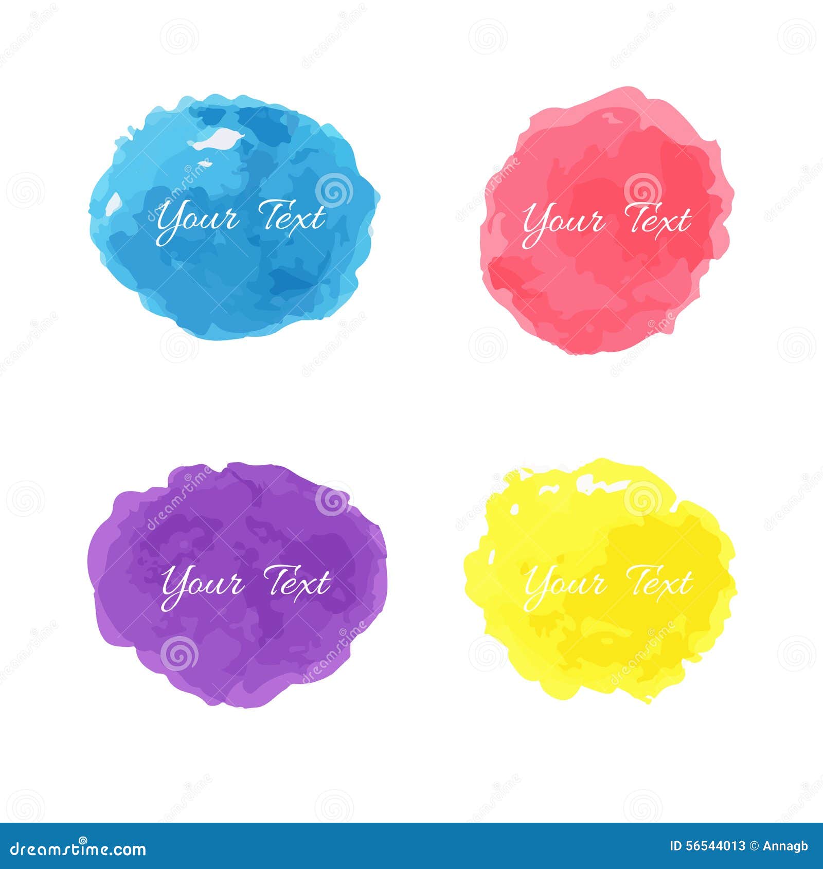 Round 4 Style and 4 Color Water Color Vector Stock Vector ...