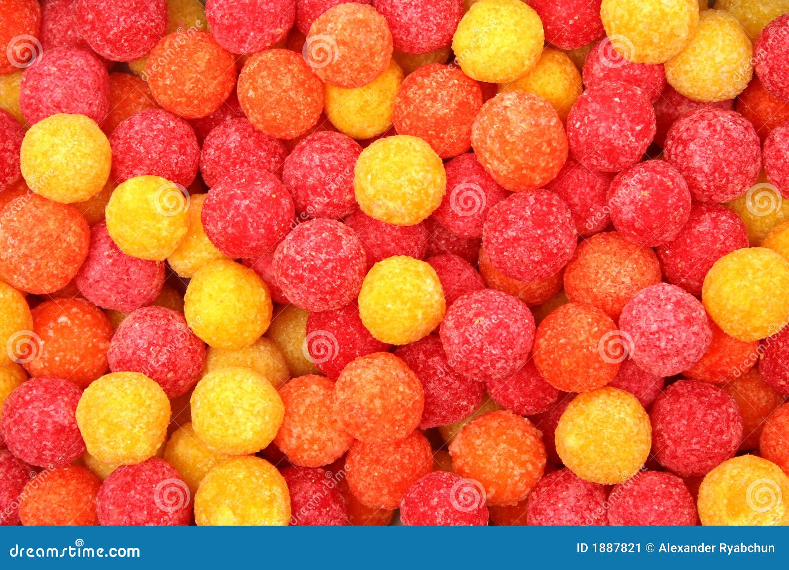 Round Sugar Sweets Of Red And Yellow Color Picture. Image: 1887821