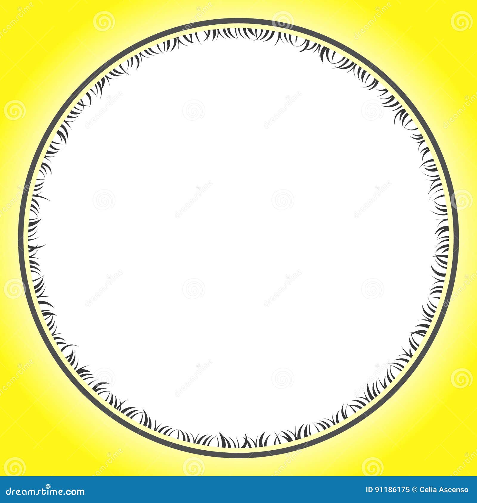 Round summer border frame stock illustration. Illustration of frame ...