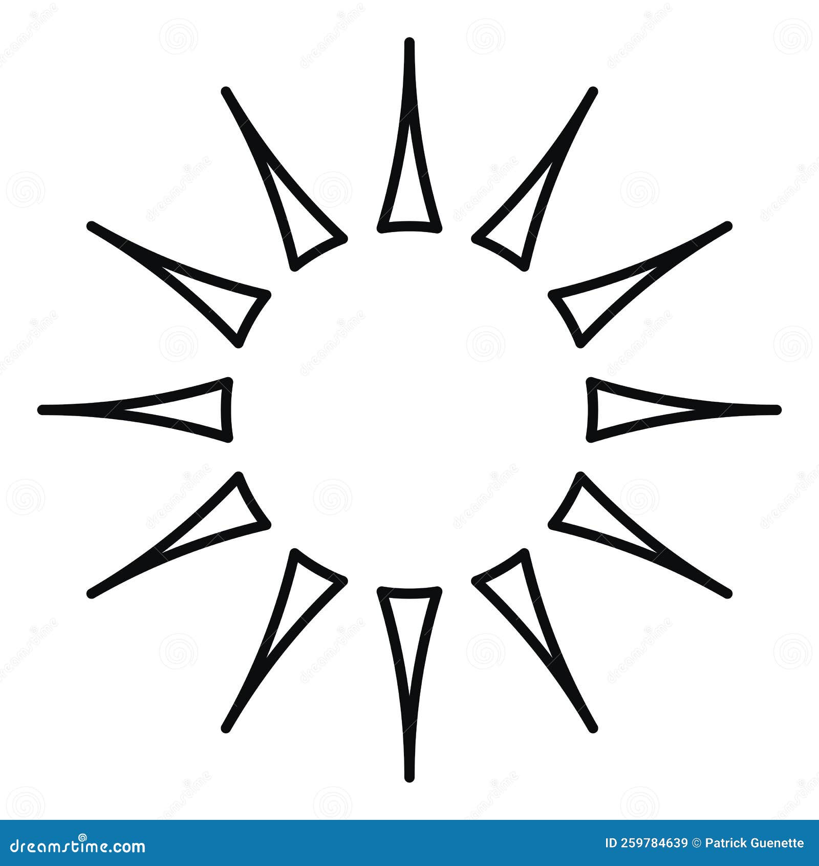 Round sun with rays, icon stock vector. Illustration of orange - 259784639