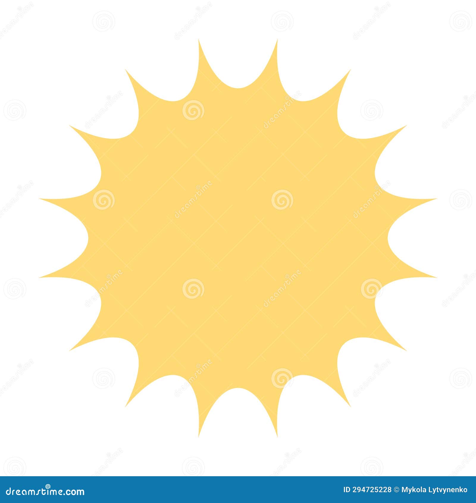 Round Sun Shape Badge, Sun Rays Label, Yellow Frame Stock Vector ...