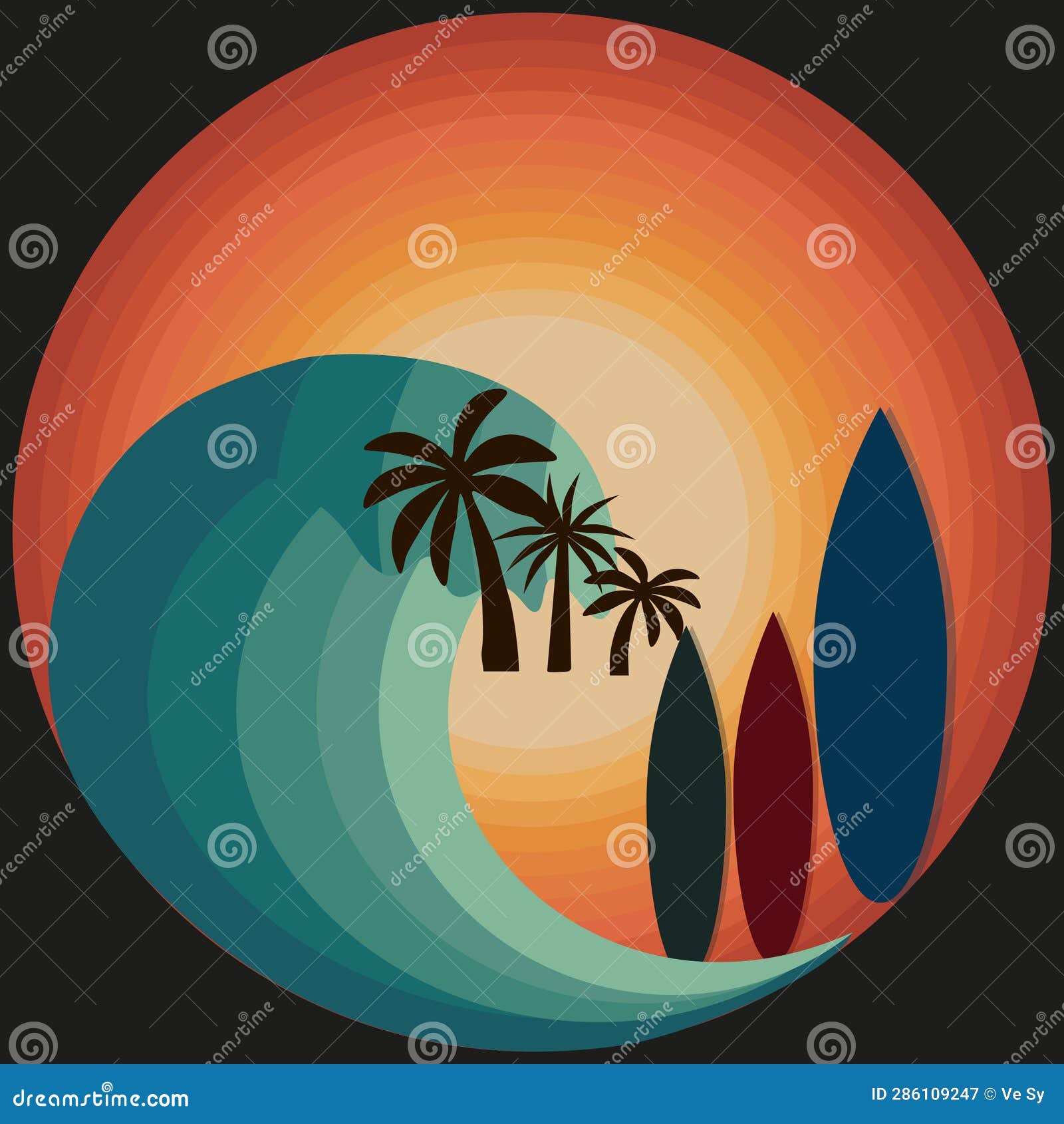 ROUND SURF ILLUSTRATION stock illustration. Illustration of logo ...