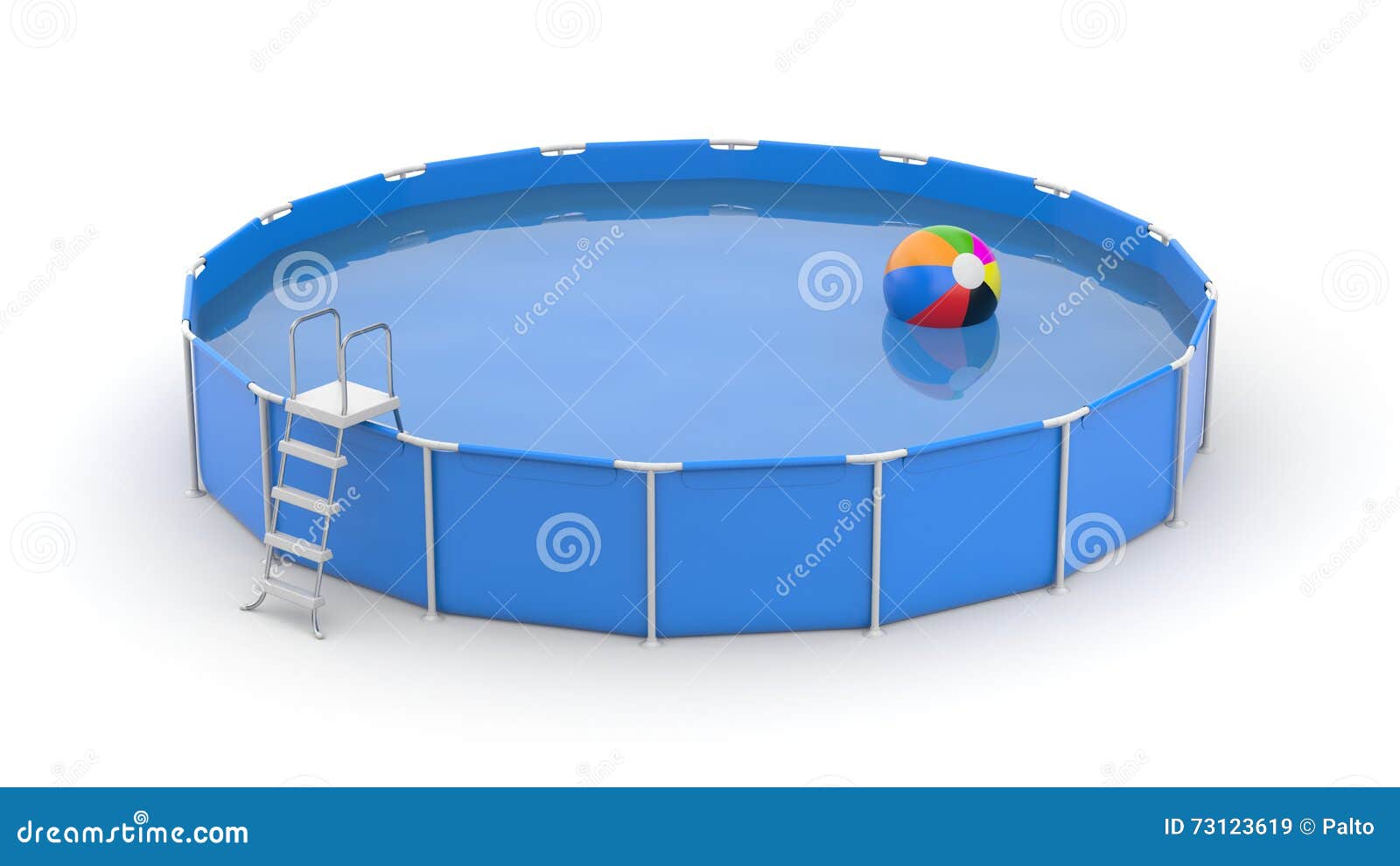 Round Swimming Pool with Ball Stock Illustration - Illustration of ...