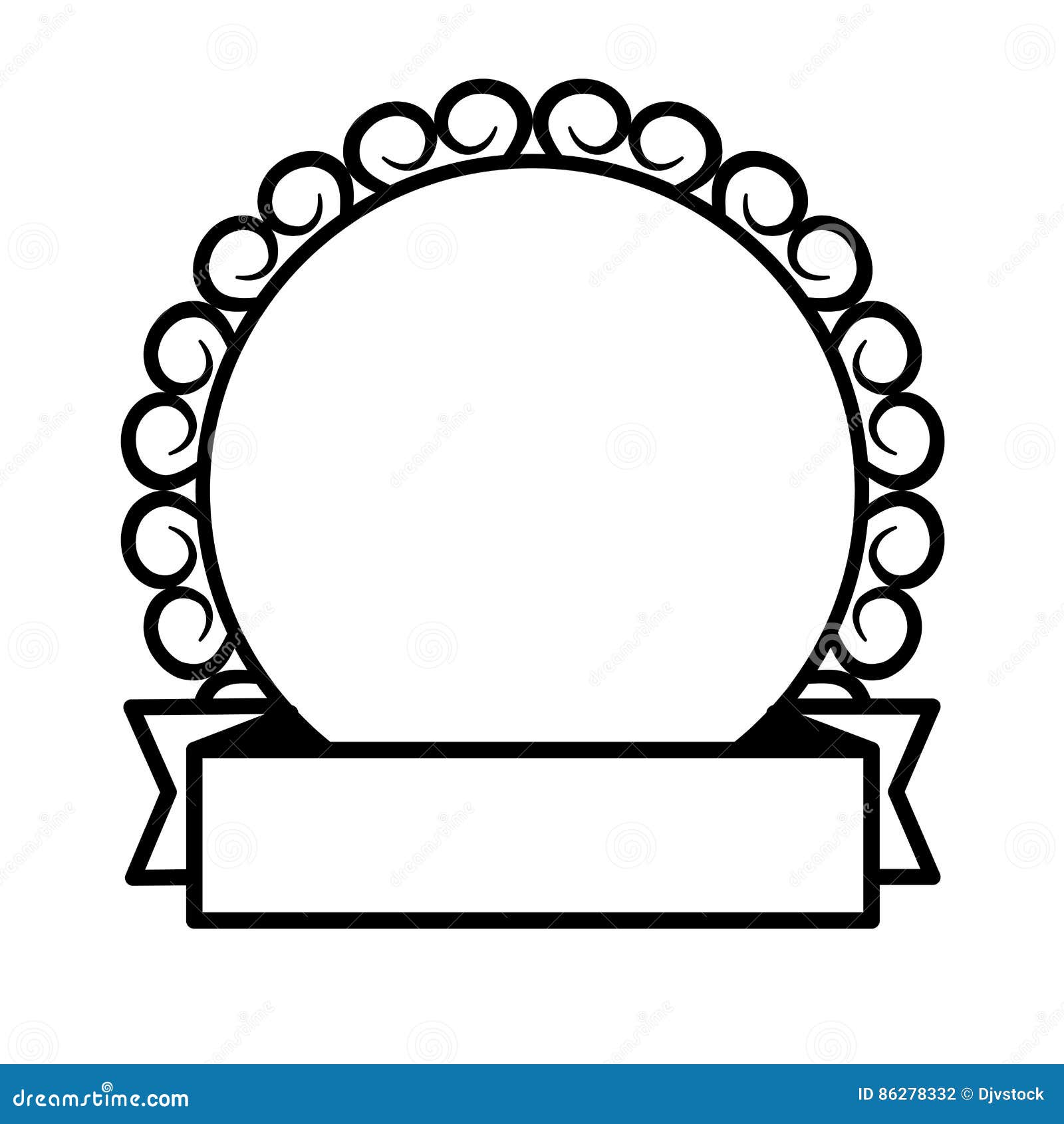 Round Swirls Decorative Frame Banner Stock Illustration - Illustration ...
