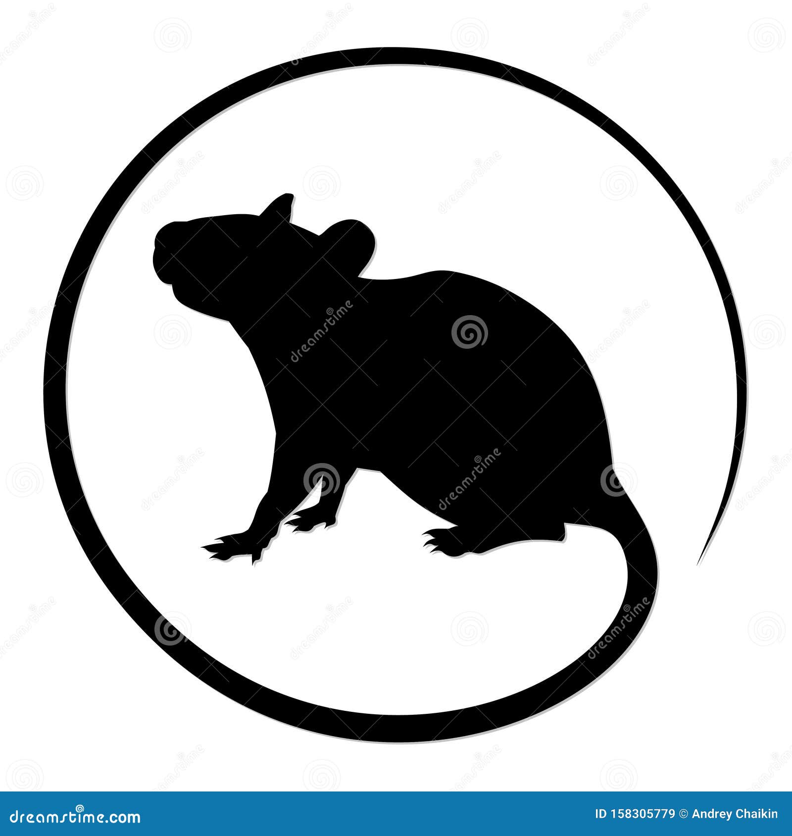 The Round Symbol of rat. stock vector. Illustration of template - 158305779