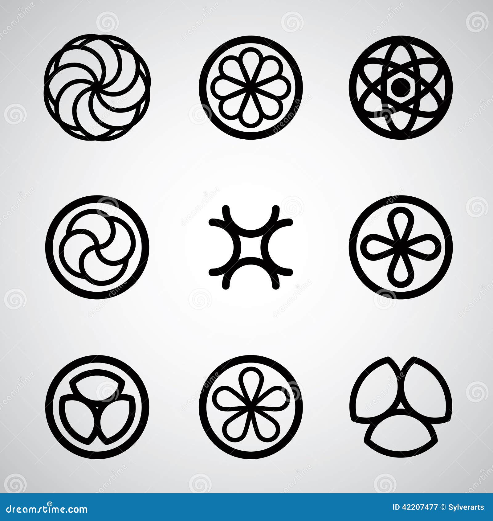 Round symbols vector set. stock vector. Illustration of pictogram ...