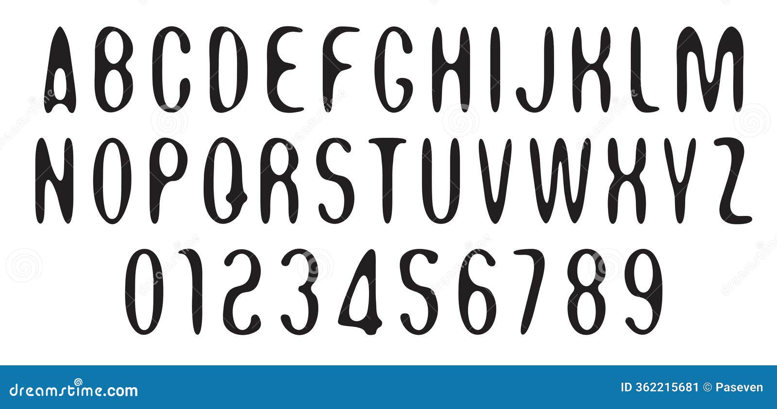 Round Symmetrical Simple Font Stock Illustration - Illustration of ...