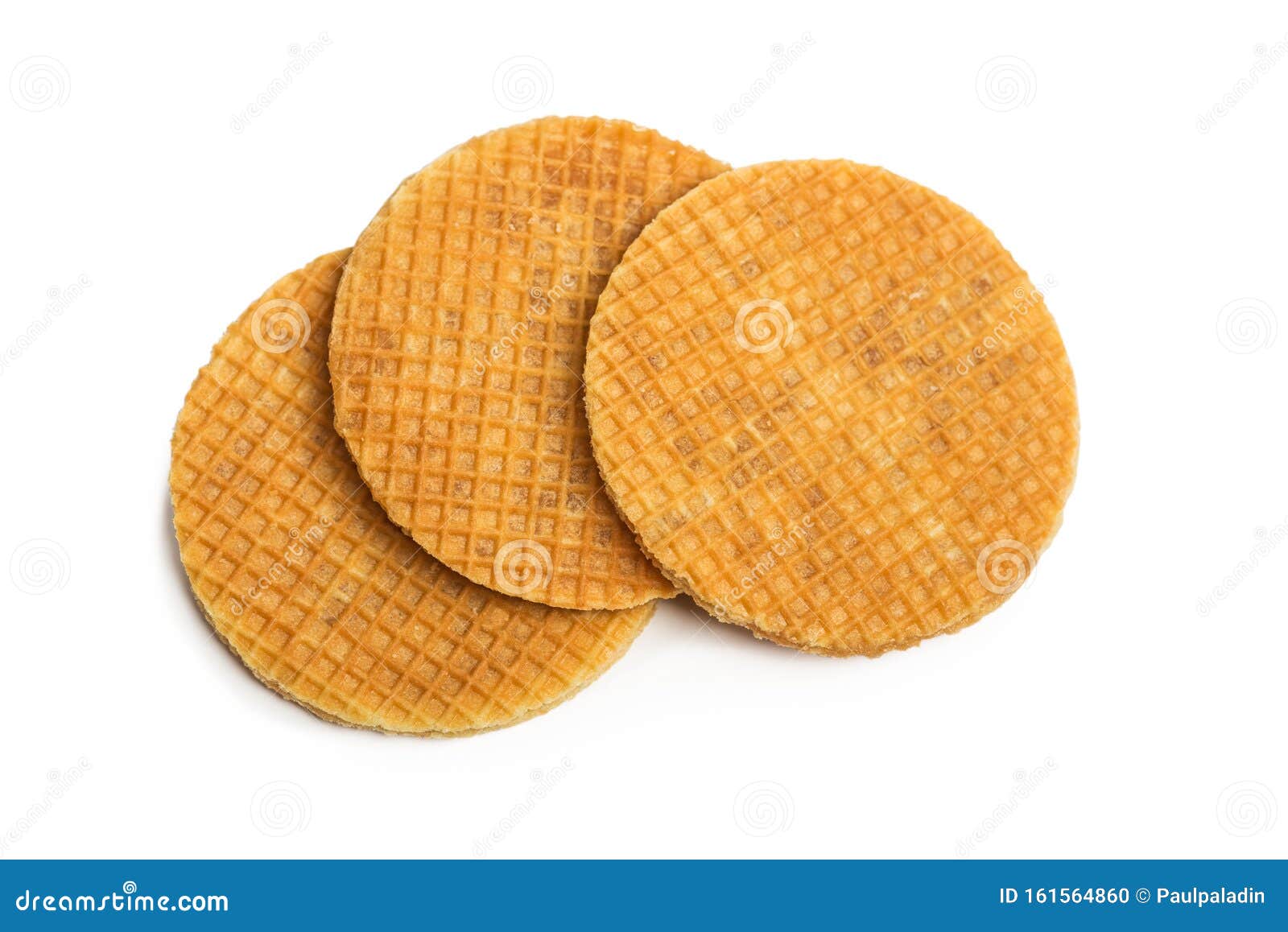 Round Syrup Waffle Isolated Stock Photo - Image of pastry, sweet: 161564860