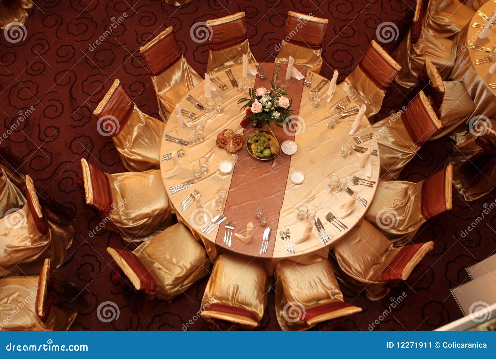 Round table stock image. Image of table, ballroom, wedding - 12271911