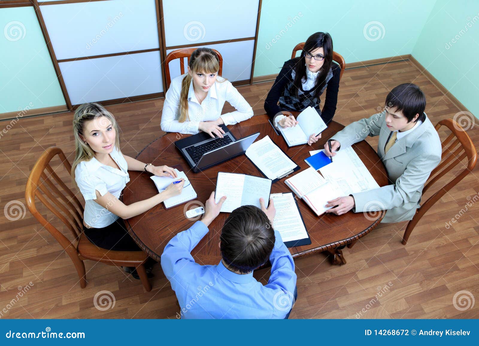 Round table stock photo. Image of caucasian, business - 14268672