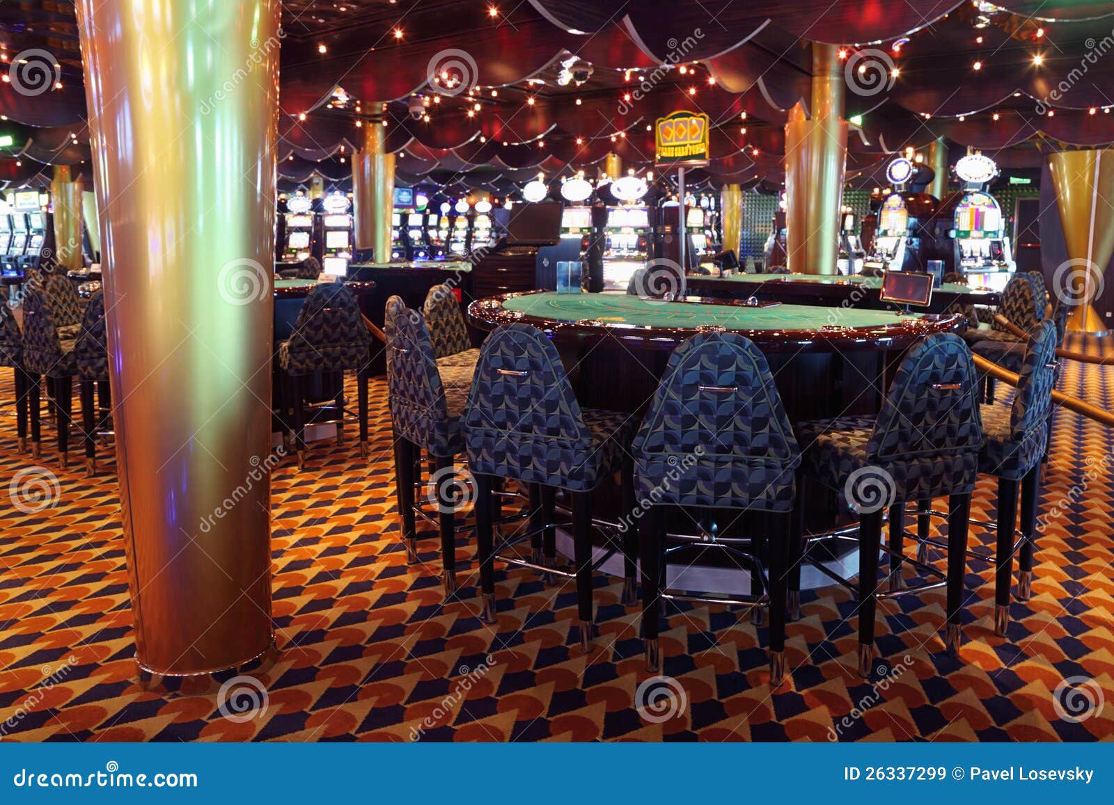 Round Table for Card Games at Liner Costa Luminosa Editorial Stock ...