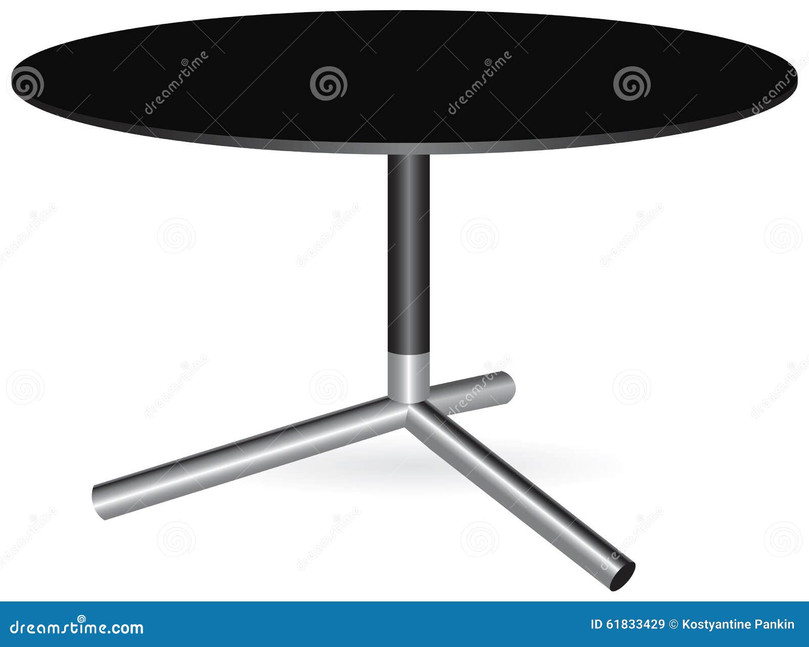 Round Table with a Central Leg Stock Vector - Illustration of house ...