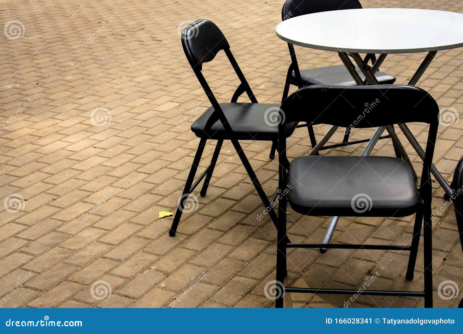 Round Table and Chairs for Relaxing on the Nature Stock Image - Image ...