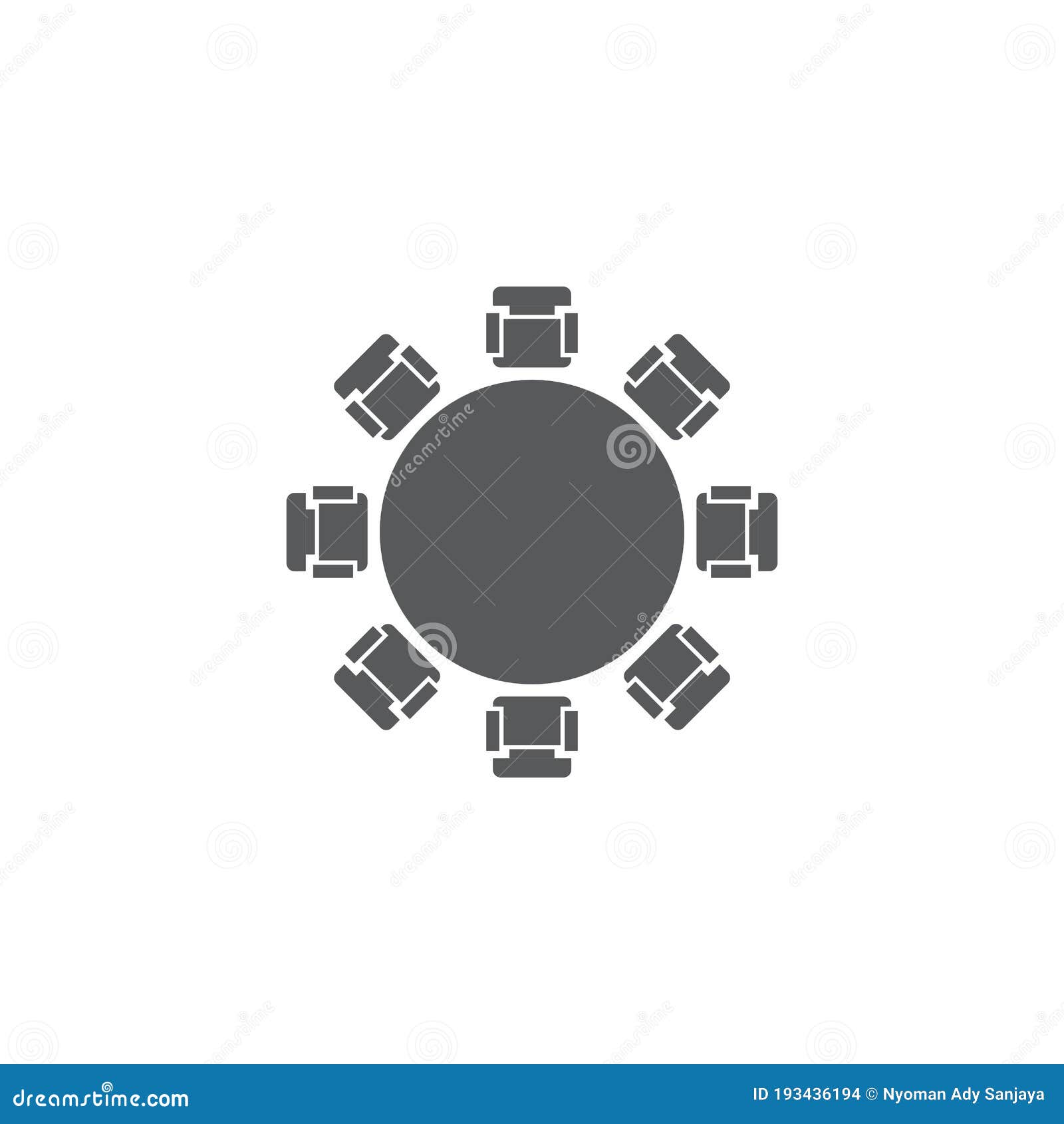 Round Table and Chairs Top View Vector Icon Isolated on White ... Round Table and Chairs Top View Vector Icon Isolated on White ...