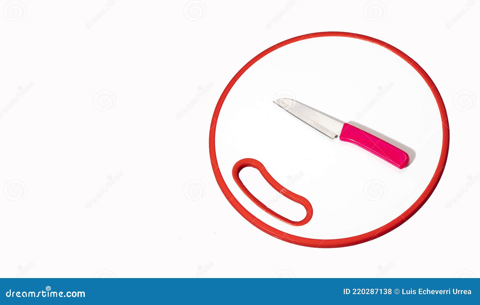 Round Table and Chopping Knife in the Kitchen Stock Photo - Image of ...