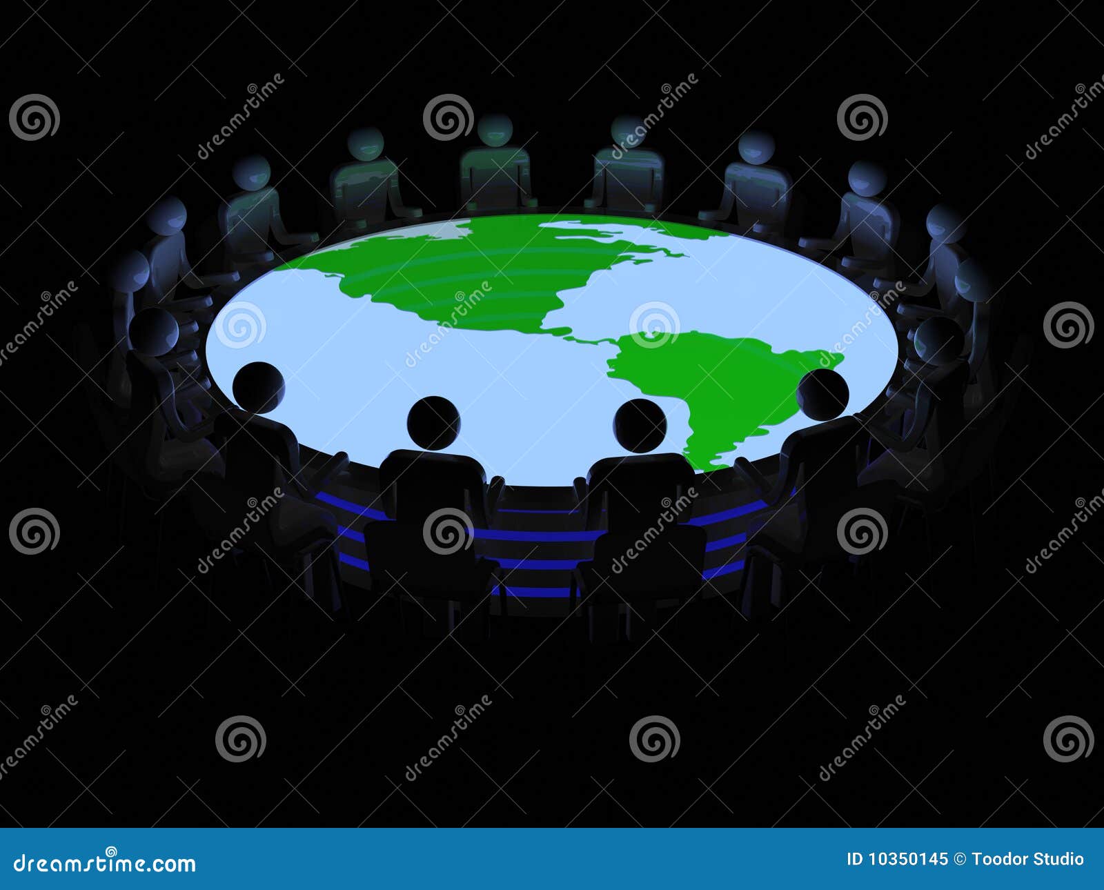 Round Table Talks Brainstorm. Team Business People Meeting Conference ...