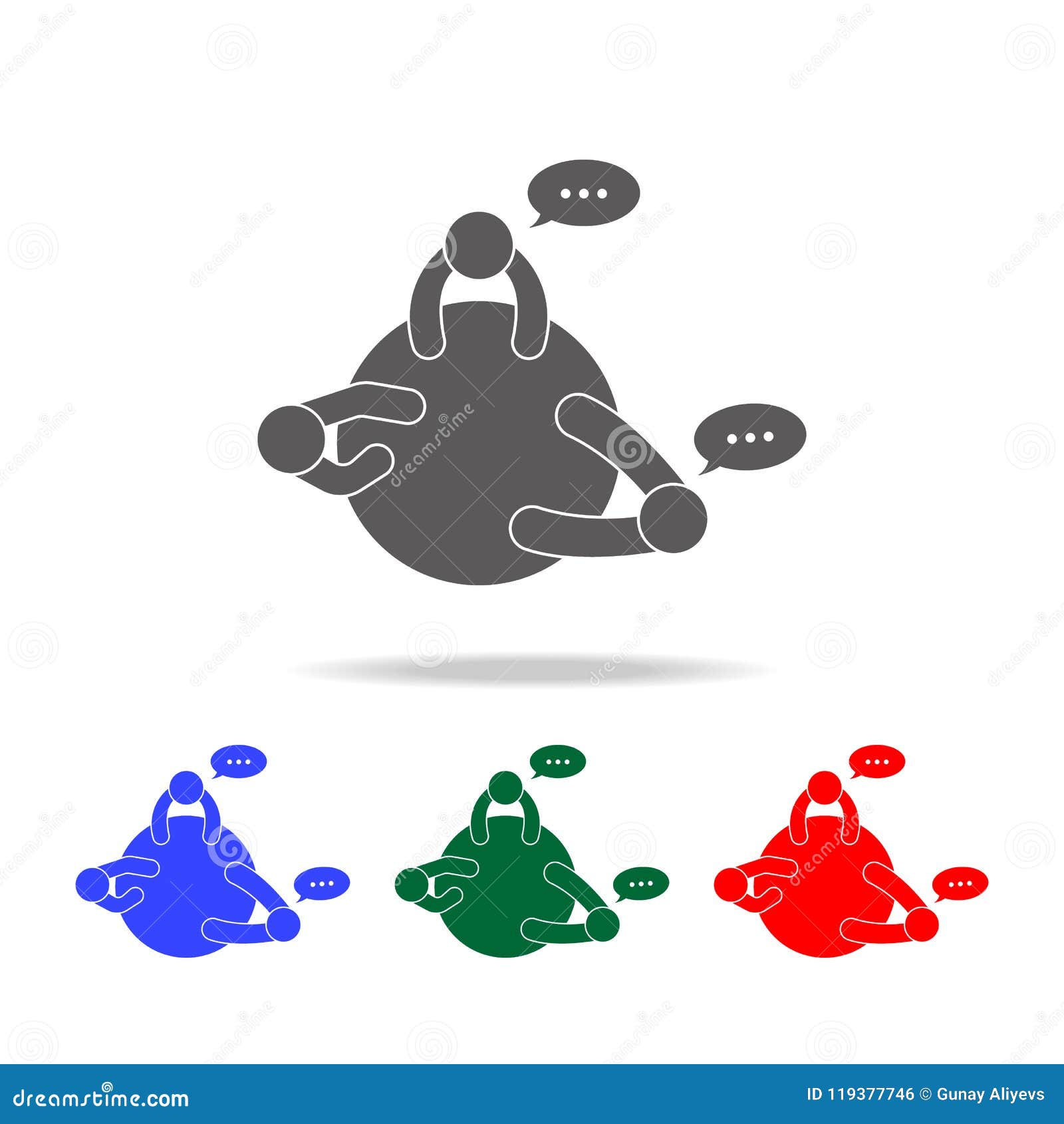 Round-table Discussion Icon. Elements of Conversation in Multi Colored ...