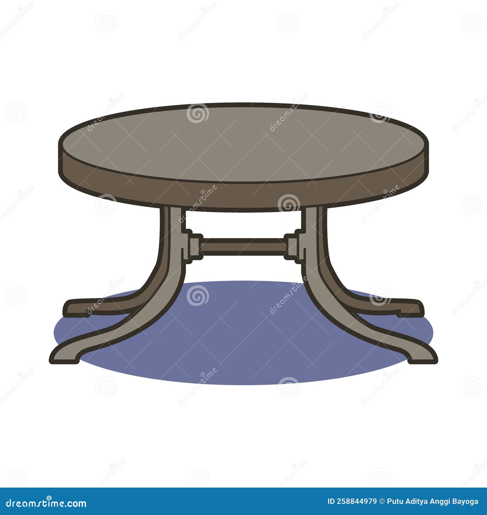 Round table stock vector. Illustration of flat, design - 258844979