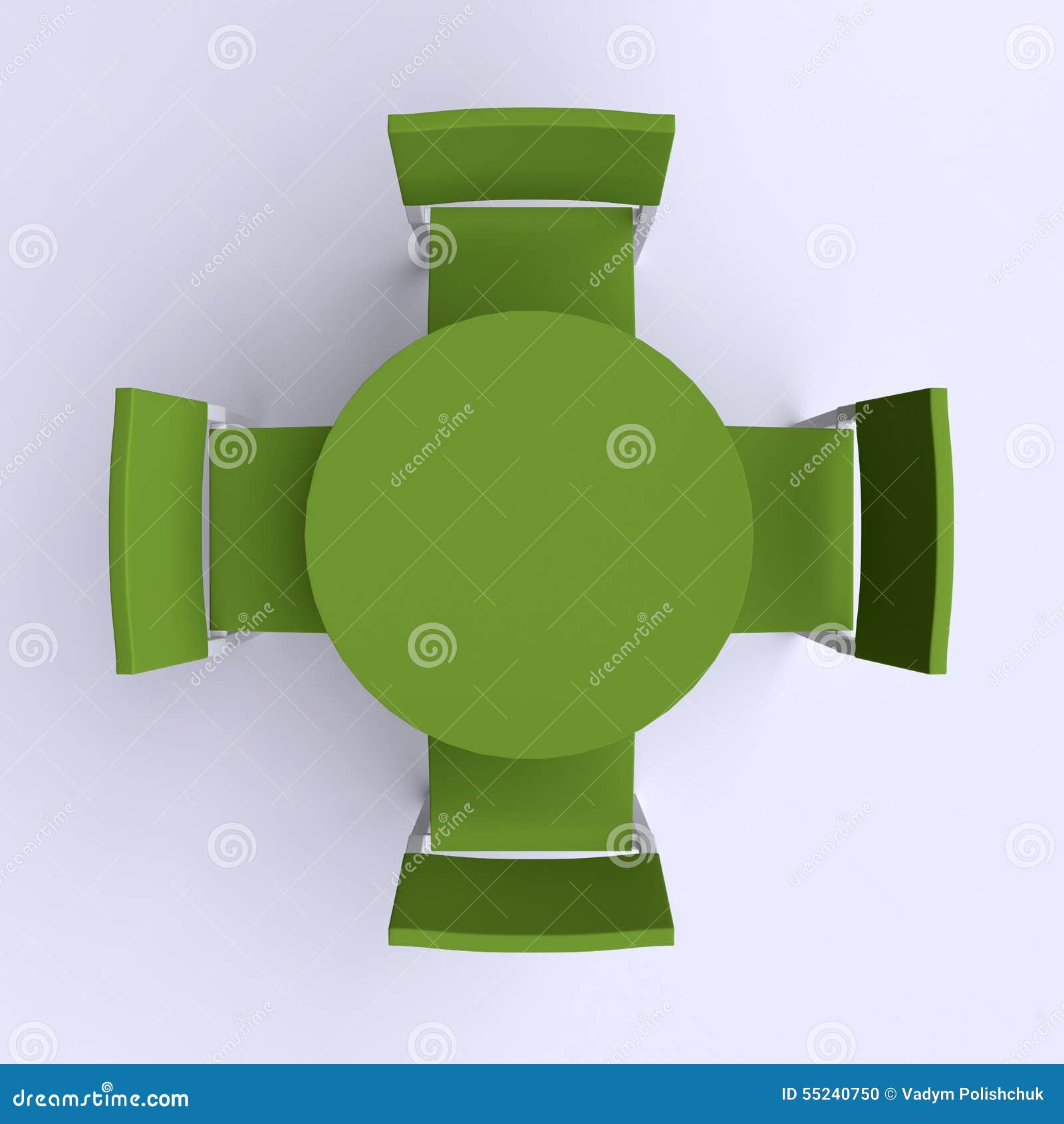 Round Table with Four Chairs. Stock Illustration - Illustration of four ...