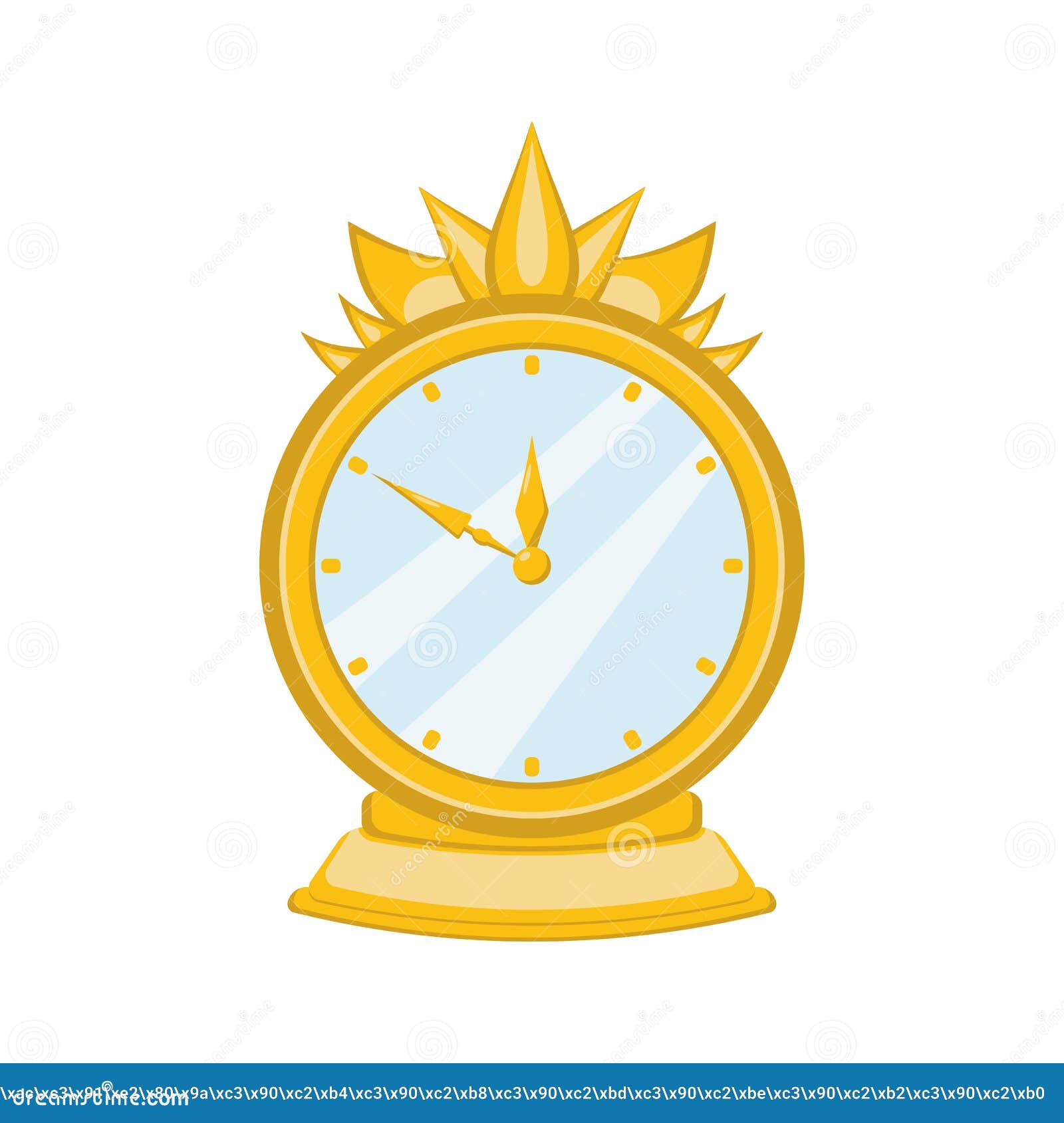 Round table gold clock stock vector. Illustration of hour - 258756136