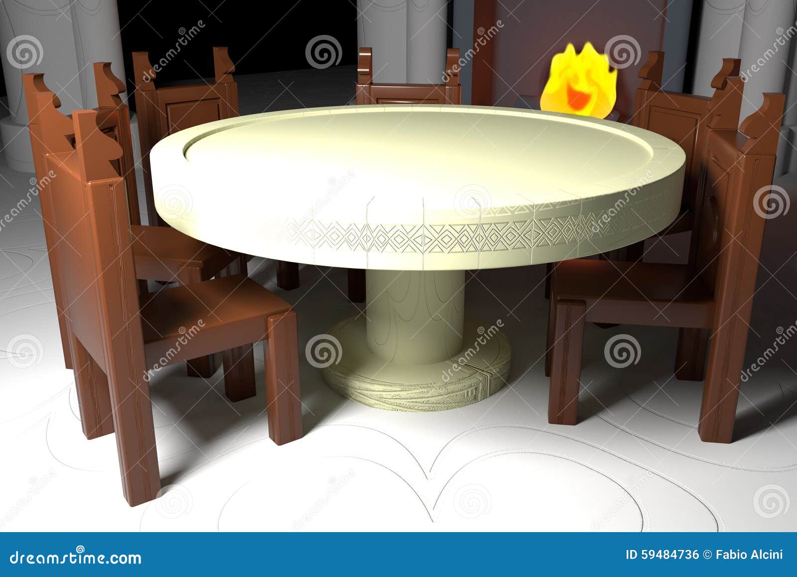 Round table stock illustration. Illustration of view - 59484736