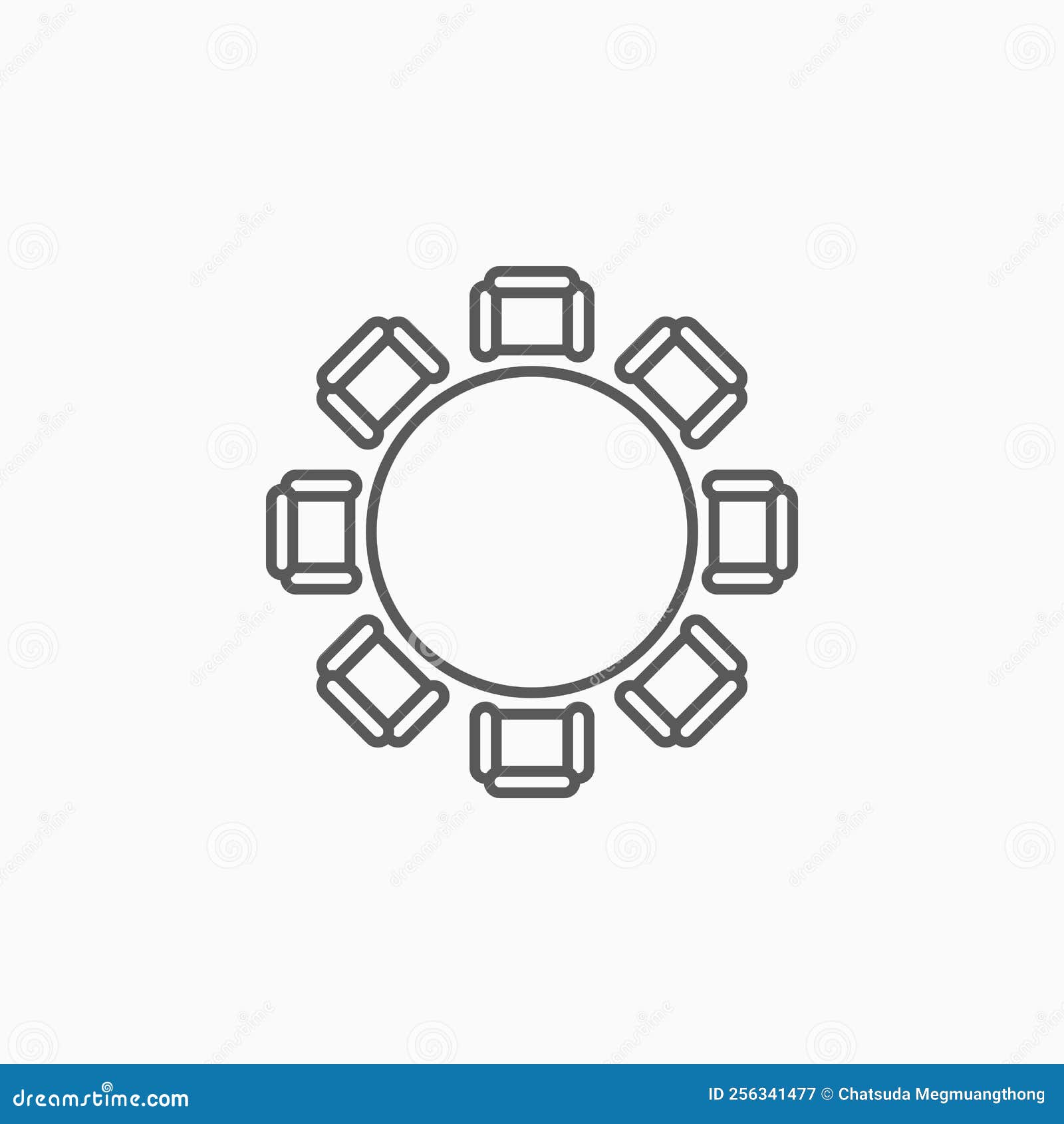 Round Table Icon, Table, Chair, Furniture Stock Vector - Illustration ...