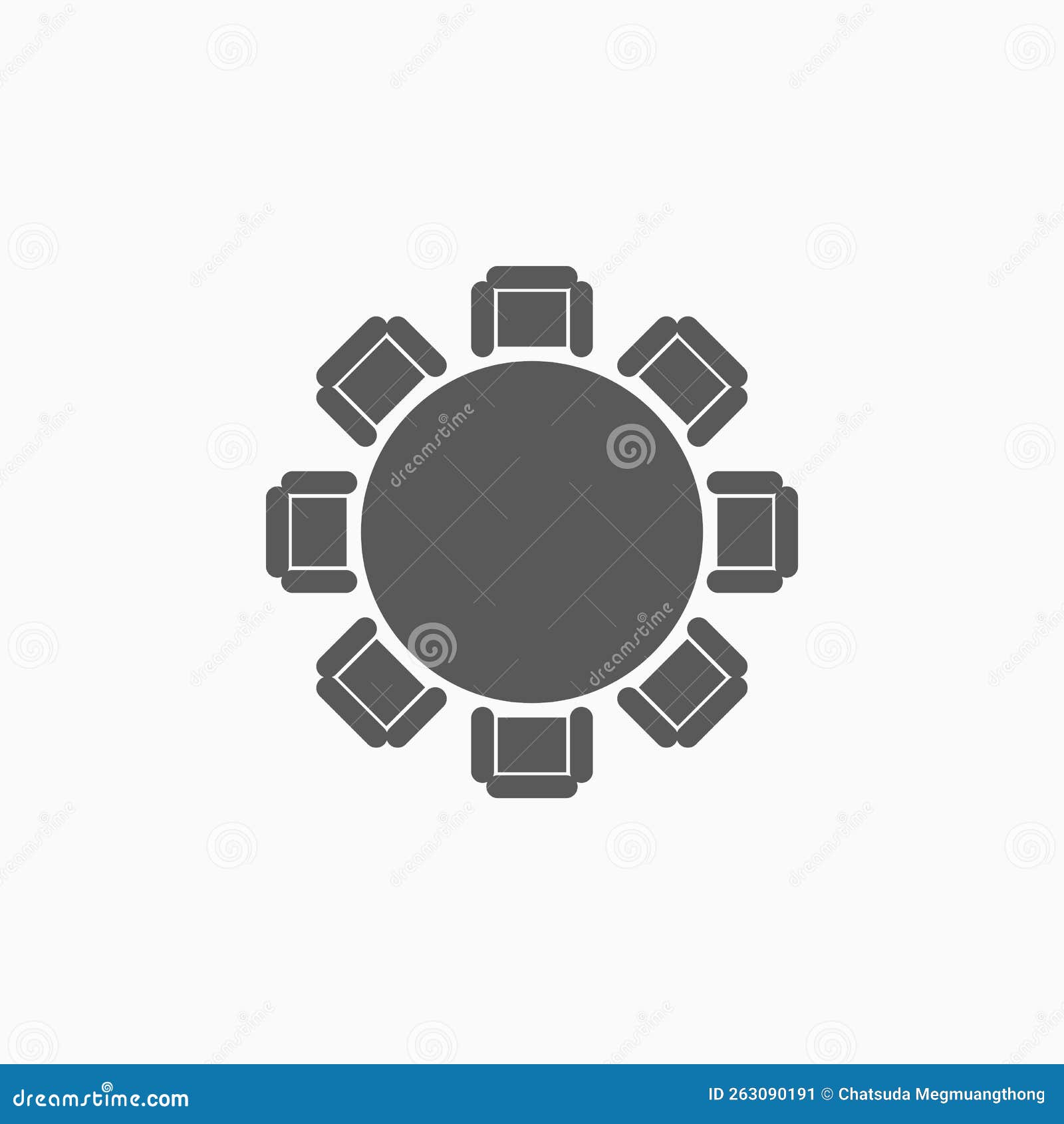 Round Table Icon, Table, Chair, Furniture Stock Vector - Illustration ...