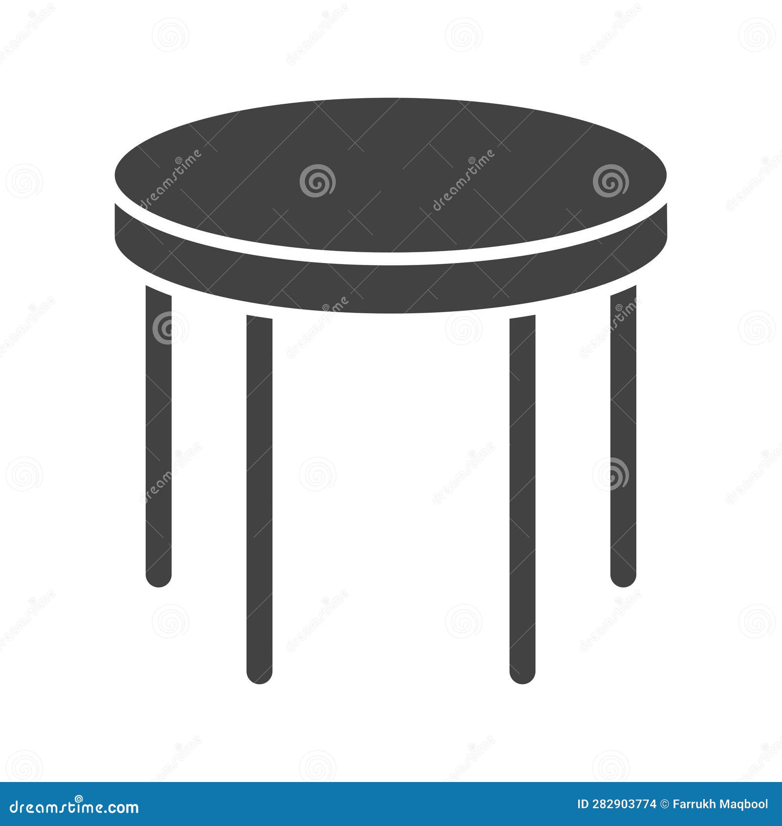 Round Table Icon Image. stock vector. Illustration of loungetable ...