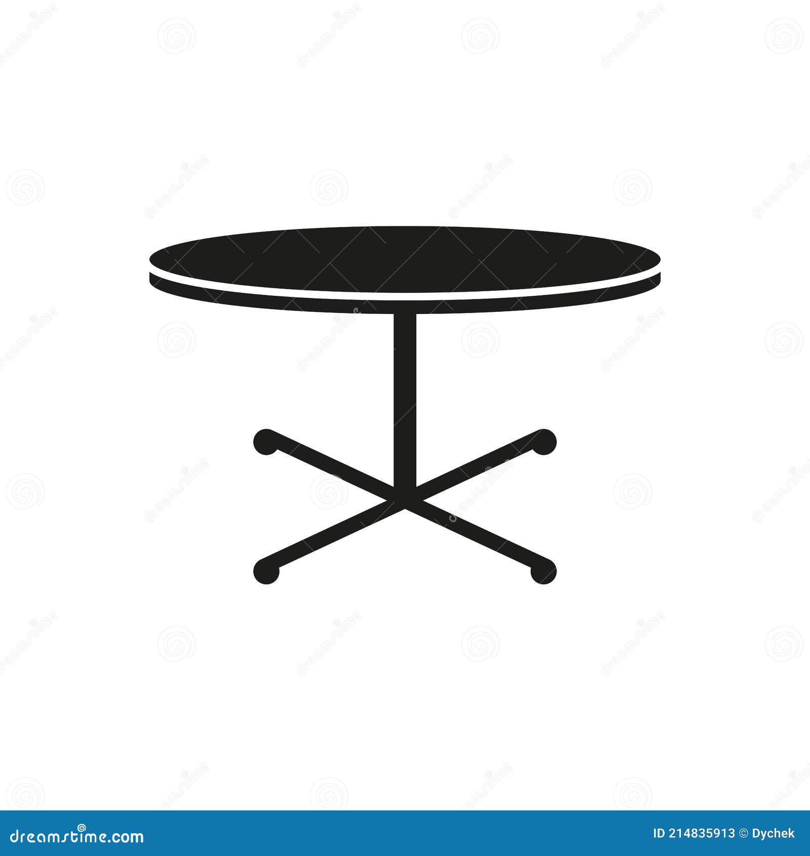 Round Table Icon. Simple Vector Illustration on a White Background ...