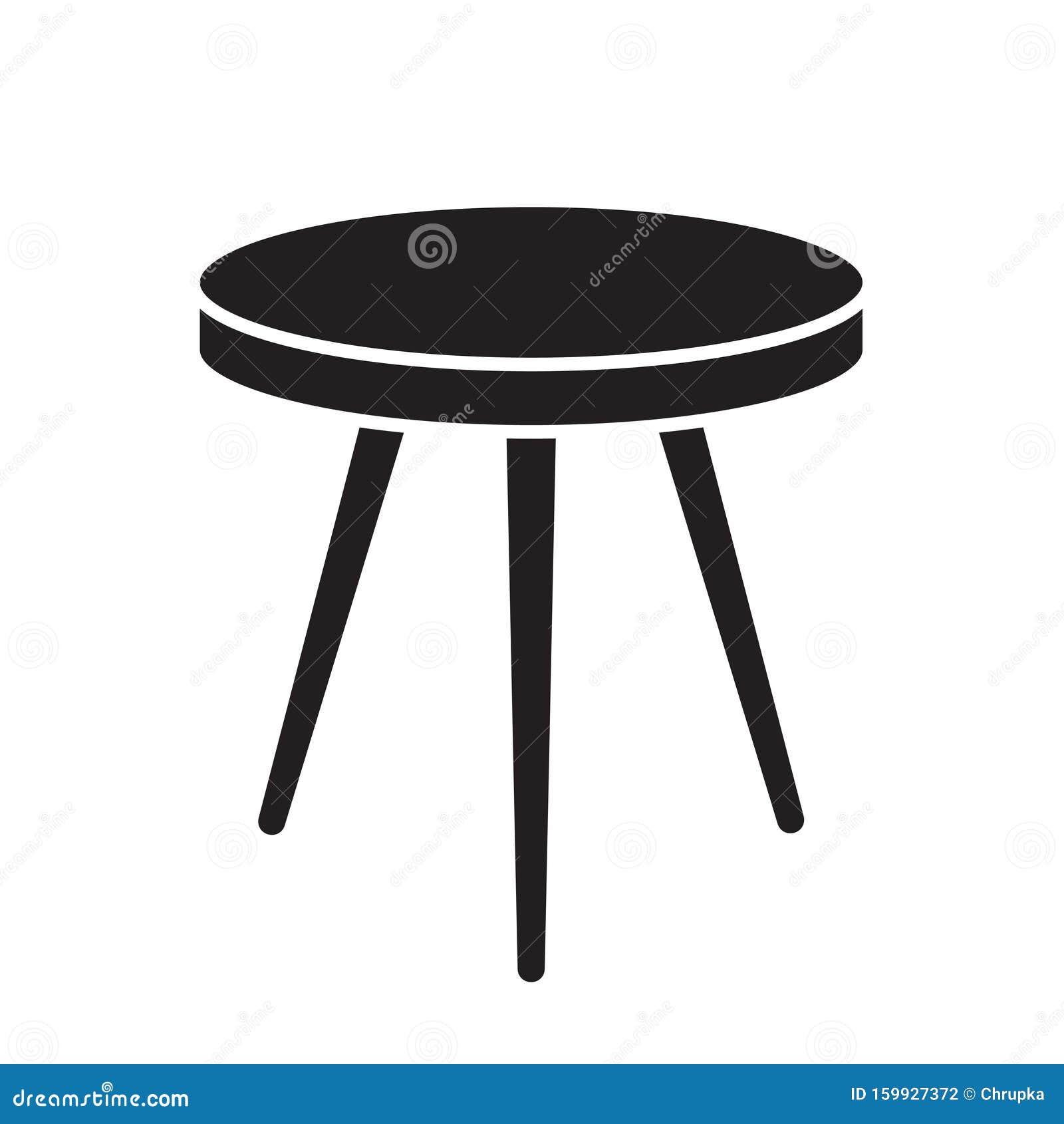 Round table icon stock vector. Illustration of modern - 159927372