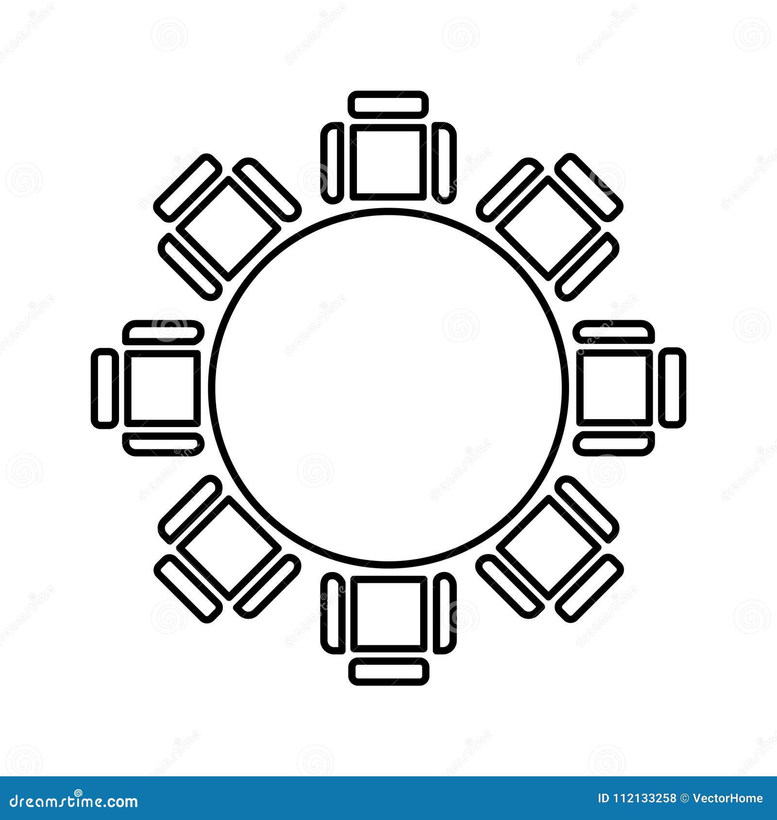 Round Table Icon, Vector Illustration Stock Vector - Illustration of ...