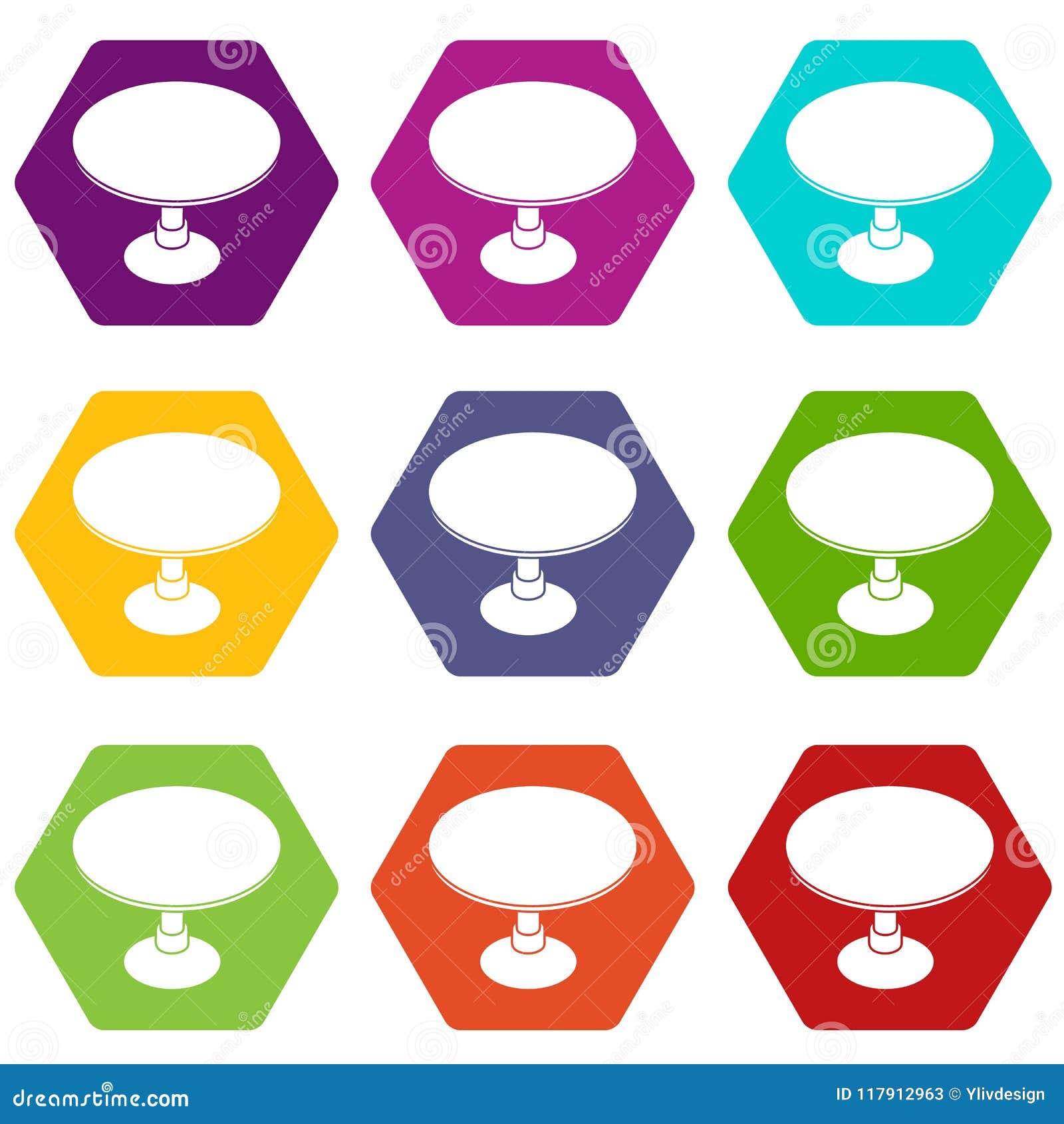 Round Table Icons Set 9 Vector Stock Vector - Illustration of fast ...