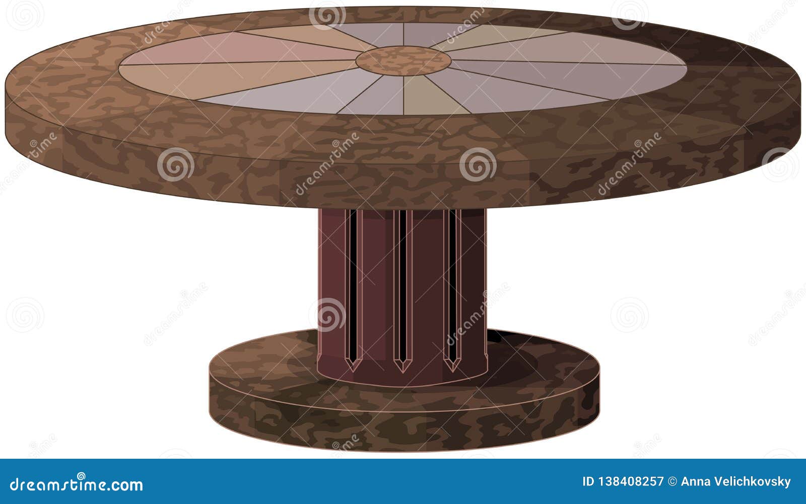 Round Table stock vector. Illustration of home, vector - 138408257