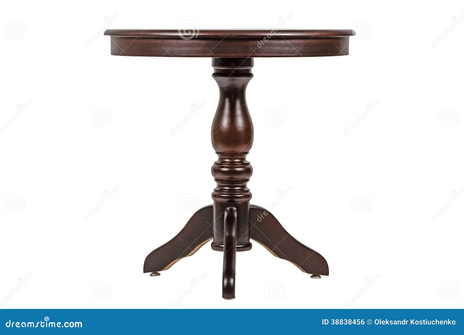 Round Table, Isolated on White Background Stock Photo - Image of ...