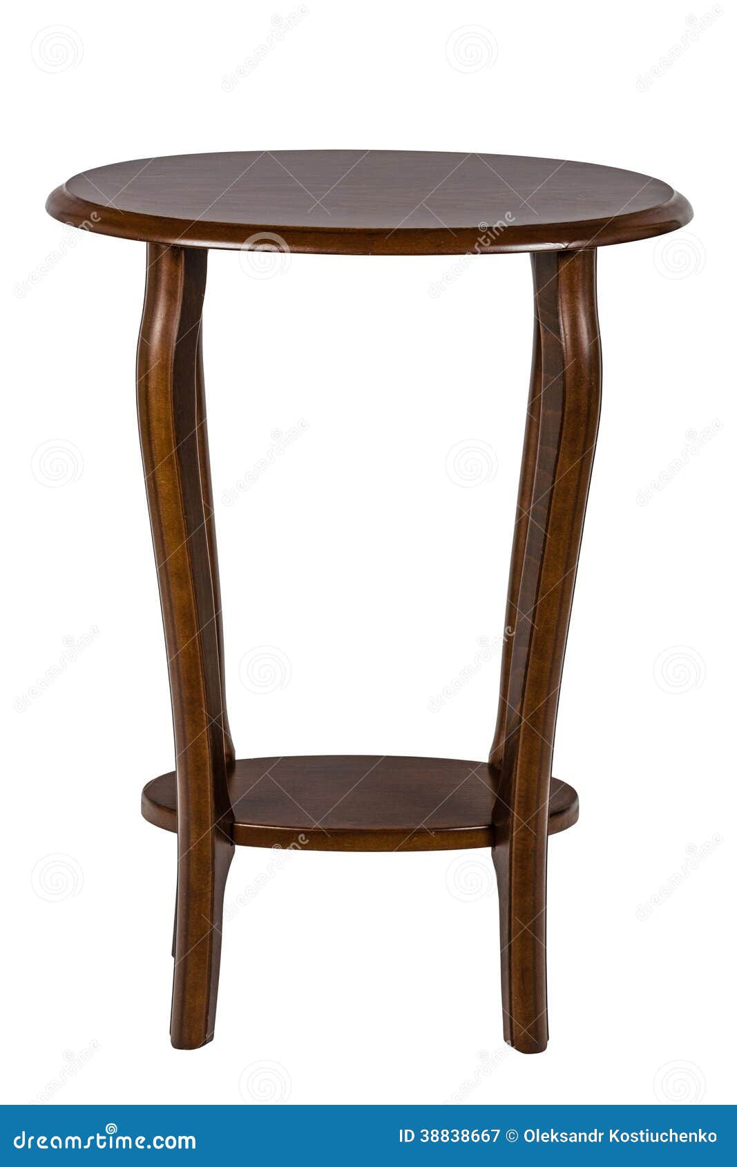 Round Table, Isolated on White Background Stock Image - Image of ...